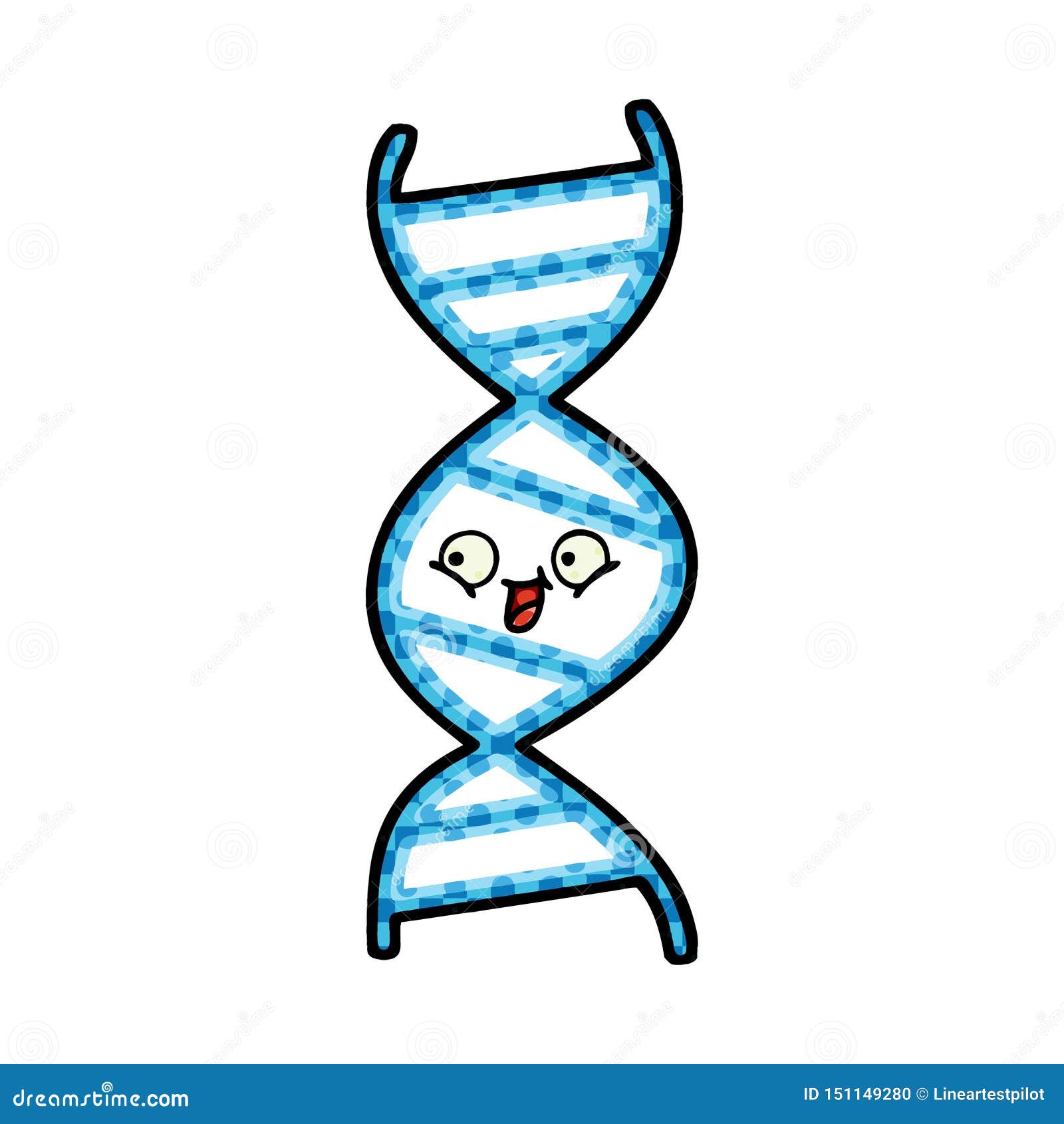 A Creative Comic Book Style Cartoon DNA Strand Stock Vector ...