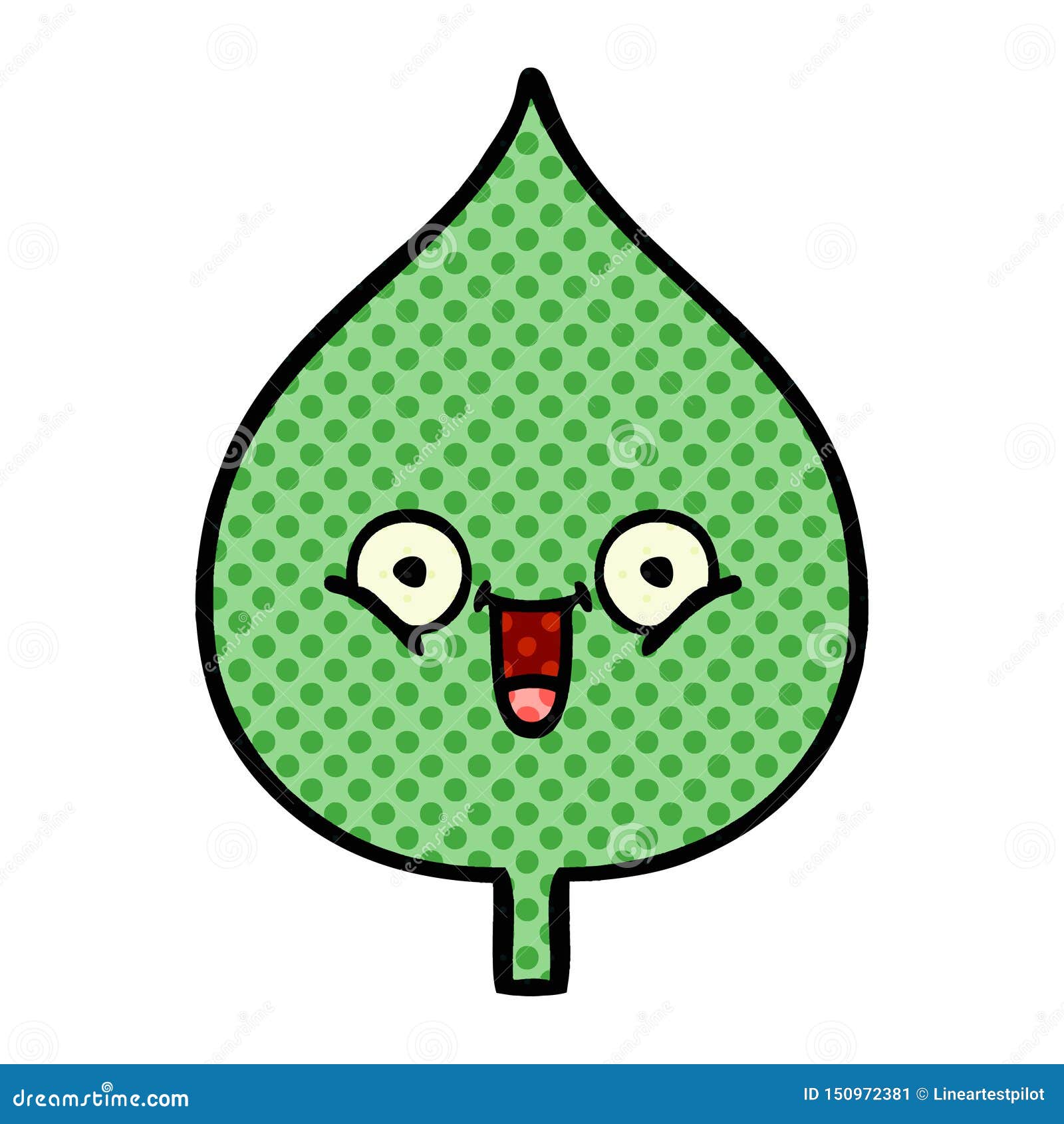 A Creative Comic Book Style Cartoon Expressional Leaf Stock Vector ...