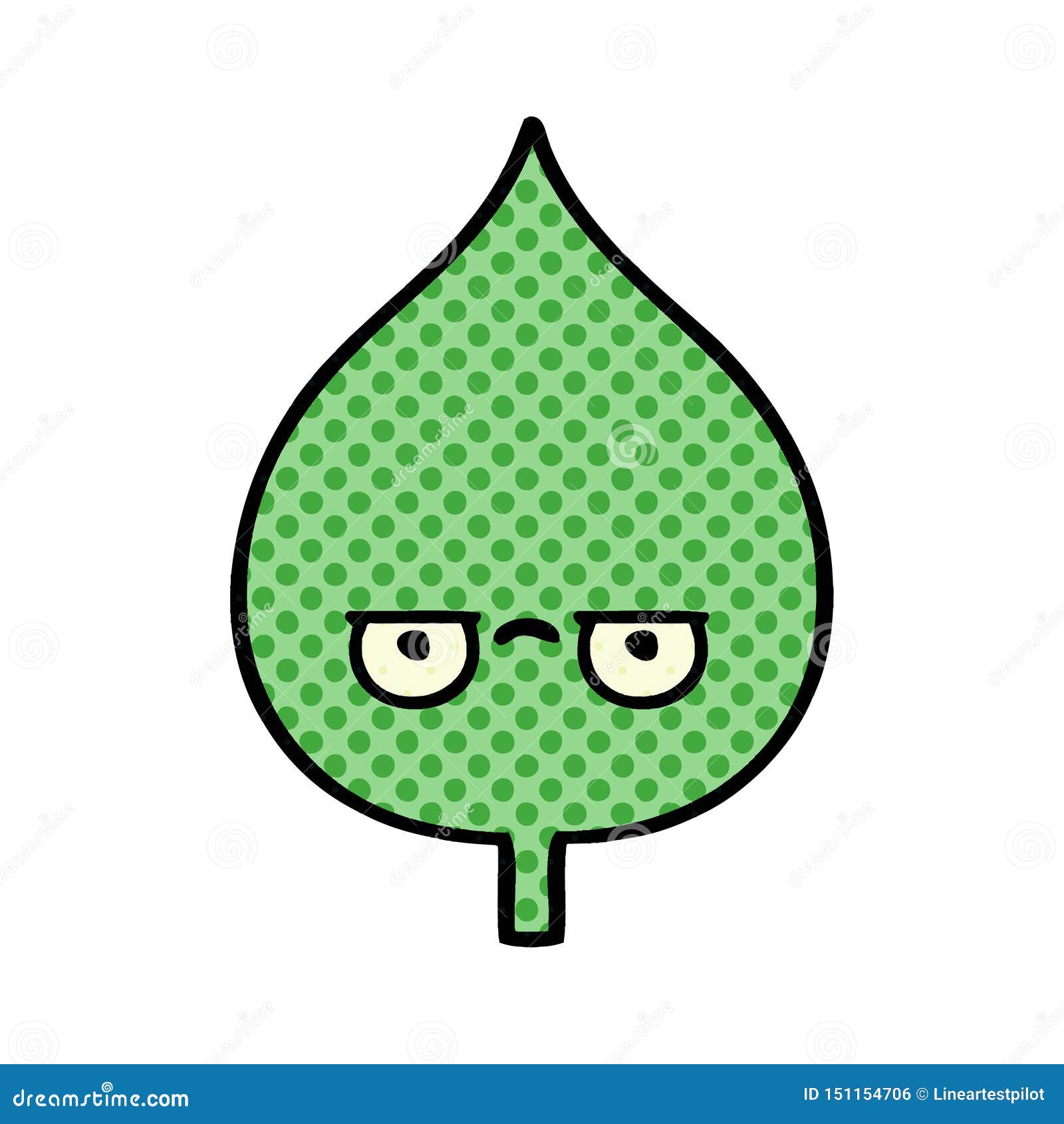 A Creative Comic Book Style Cartoon Expressional Leaf Stock Vector ...