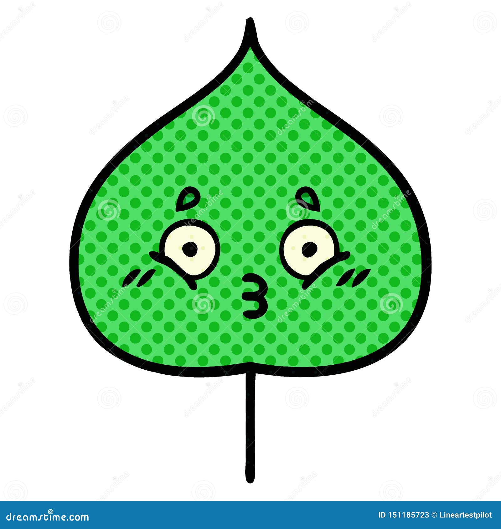A Creative Comic Book Style Cartoon Expressional Leaf Stock Vector ...