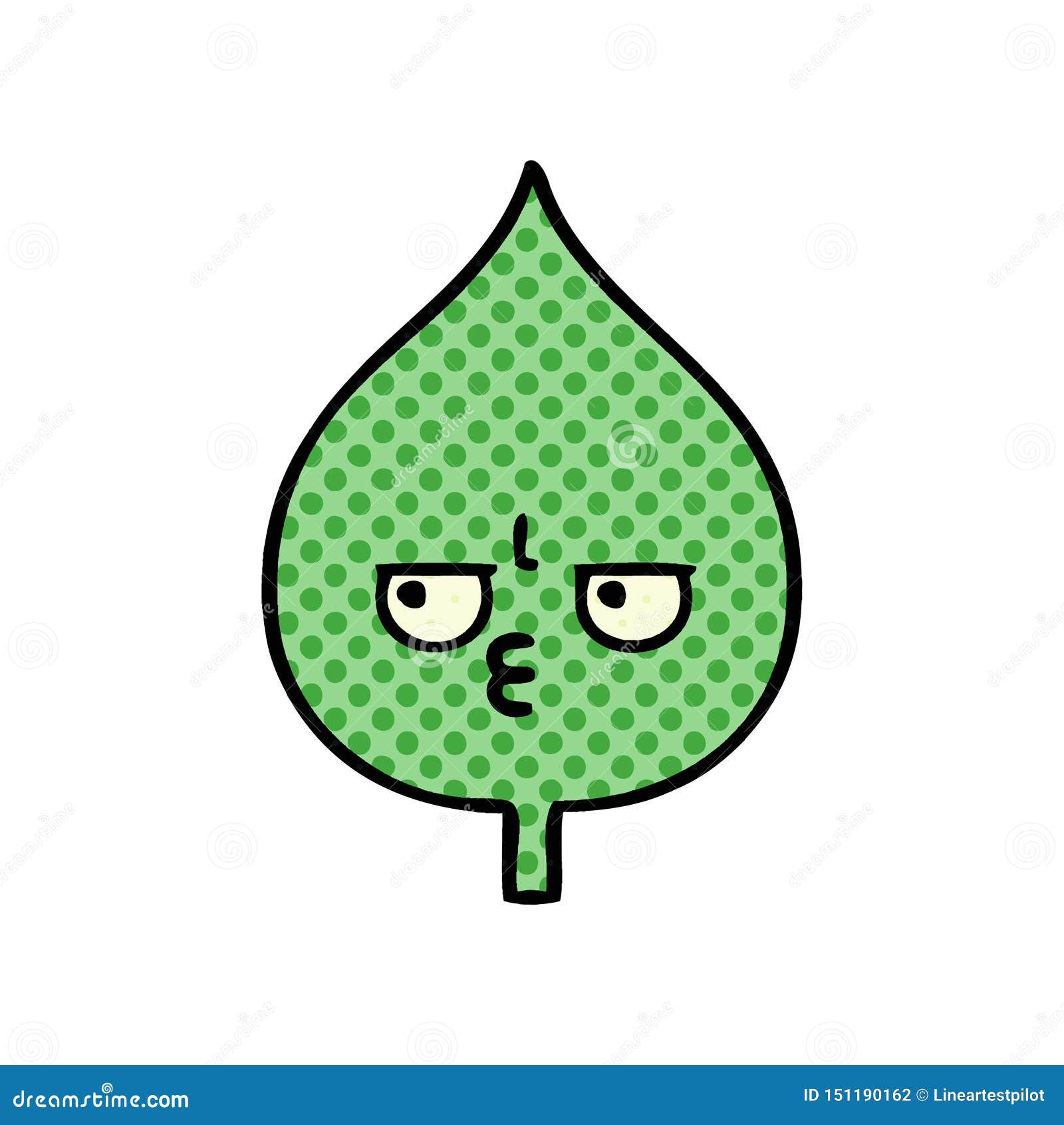 A Creative Comic Book Style Cartoon Expressional Leaf Stock Vector ...