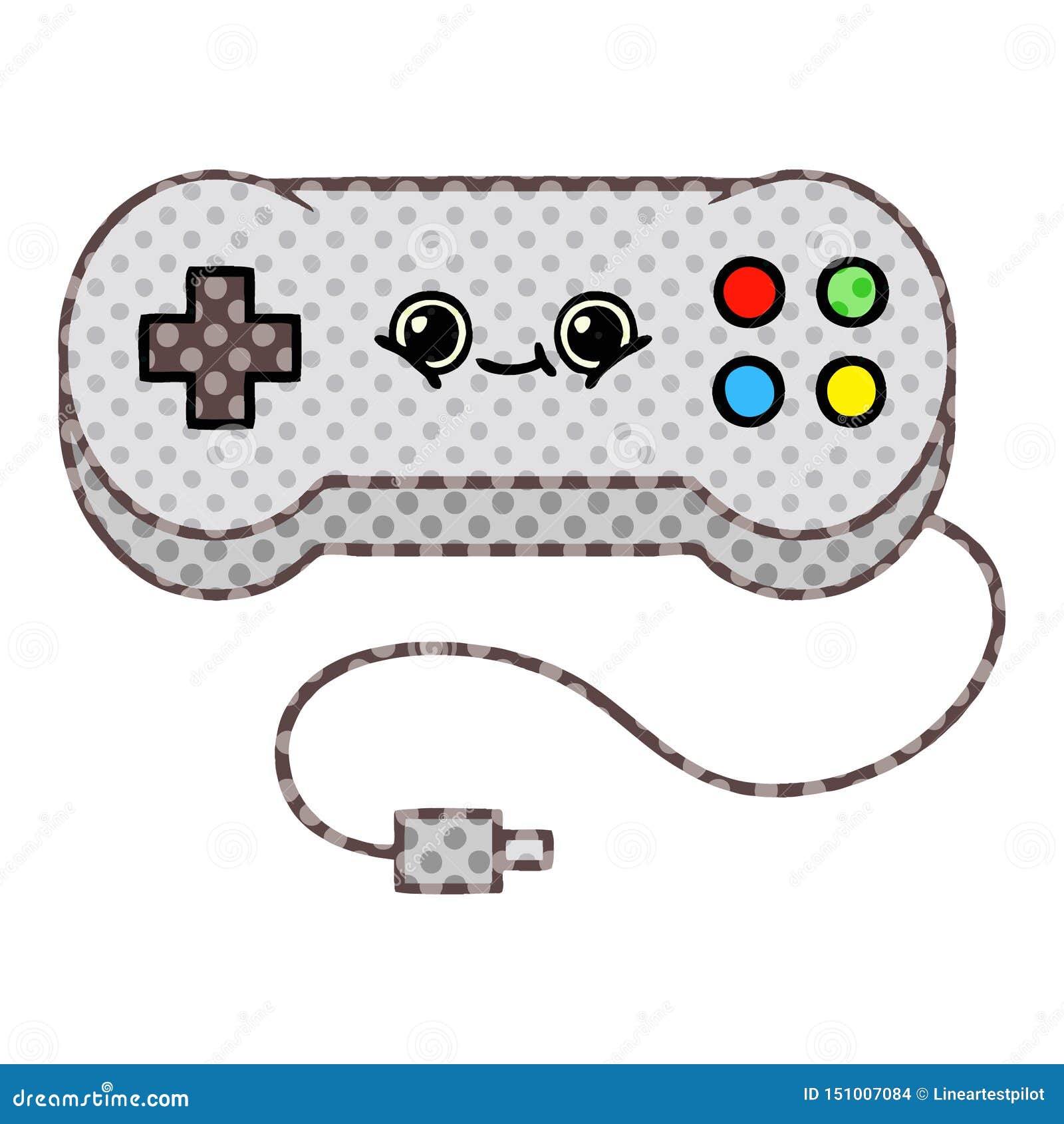 A Creative Comic Book Style Cartoon Game Controller Stock Vector ...