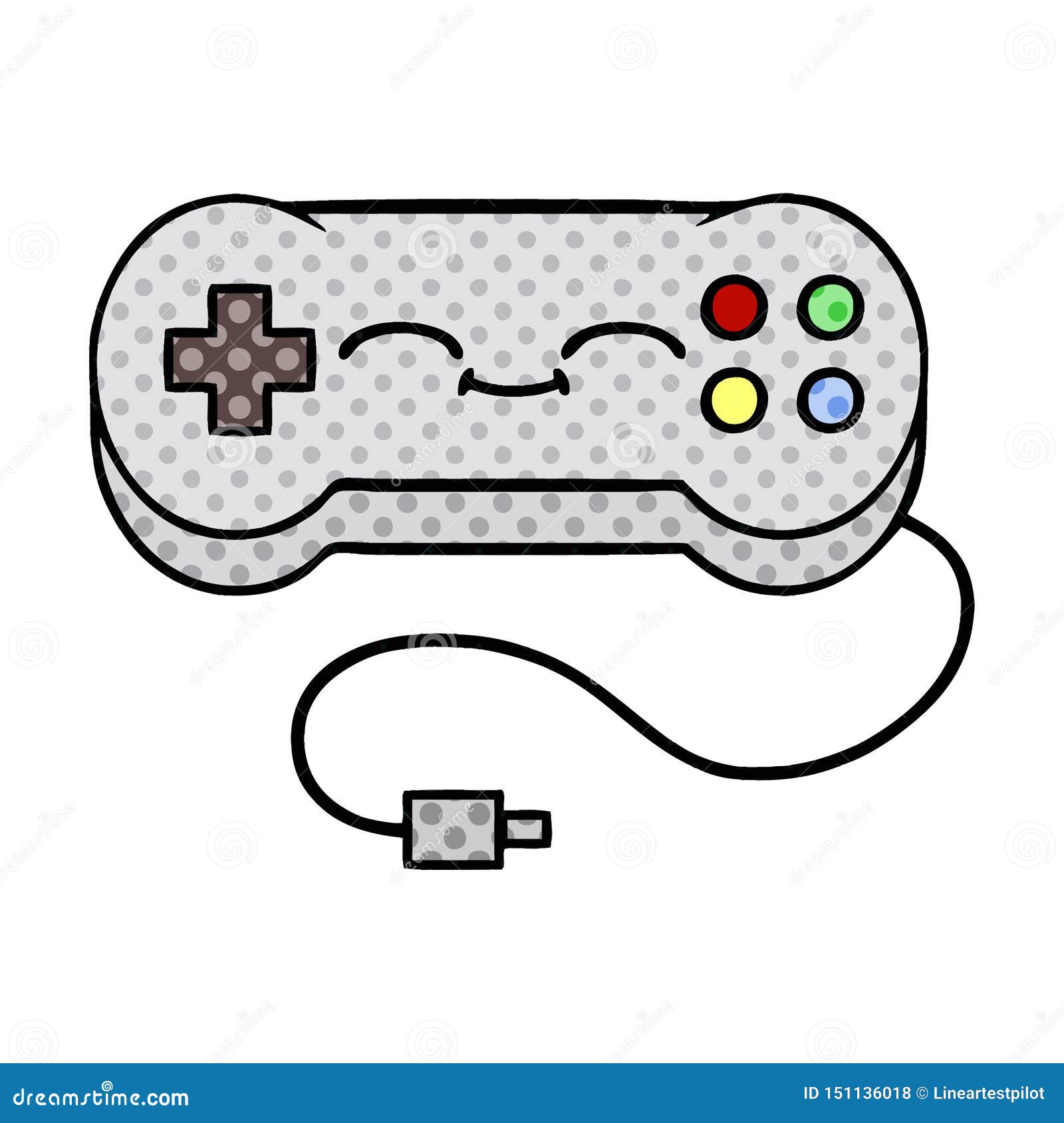 A Creative Comic Book Style Cartoon Game Controller Stock Vector ...