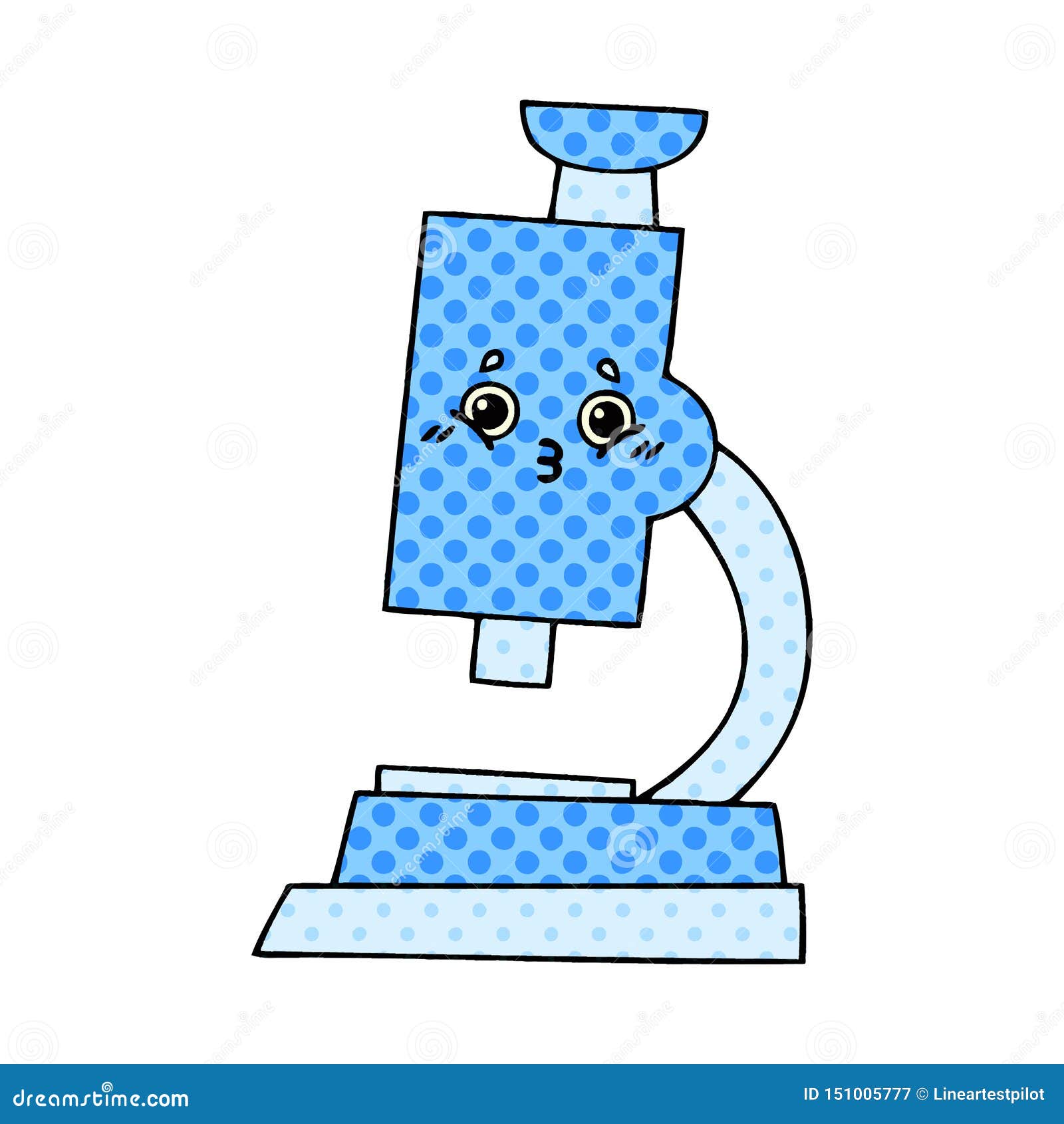 A Creative Comic Book Style Cartoon Microscope Stock Vector ...