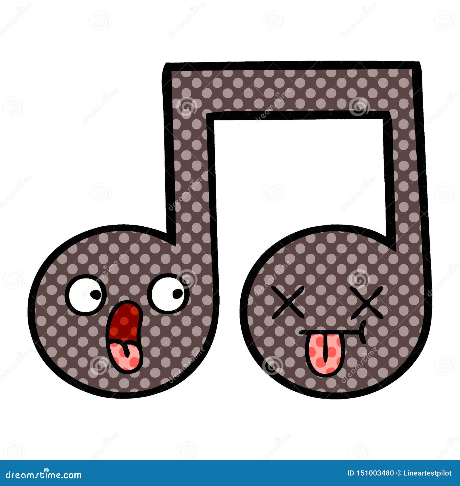 A Creative Comic Book Style Cartoon Musical Note Stock Vector ...