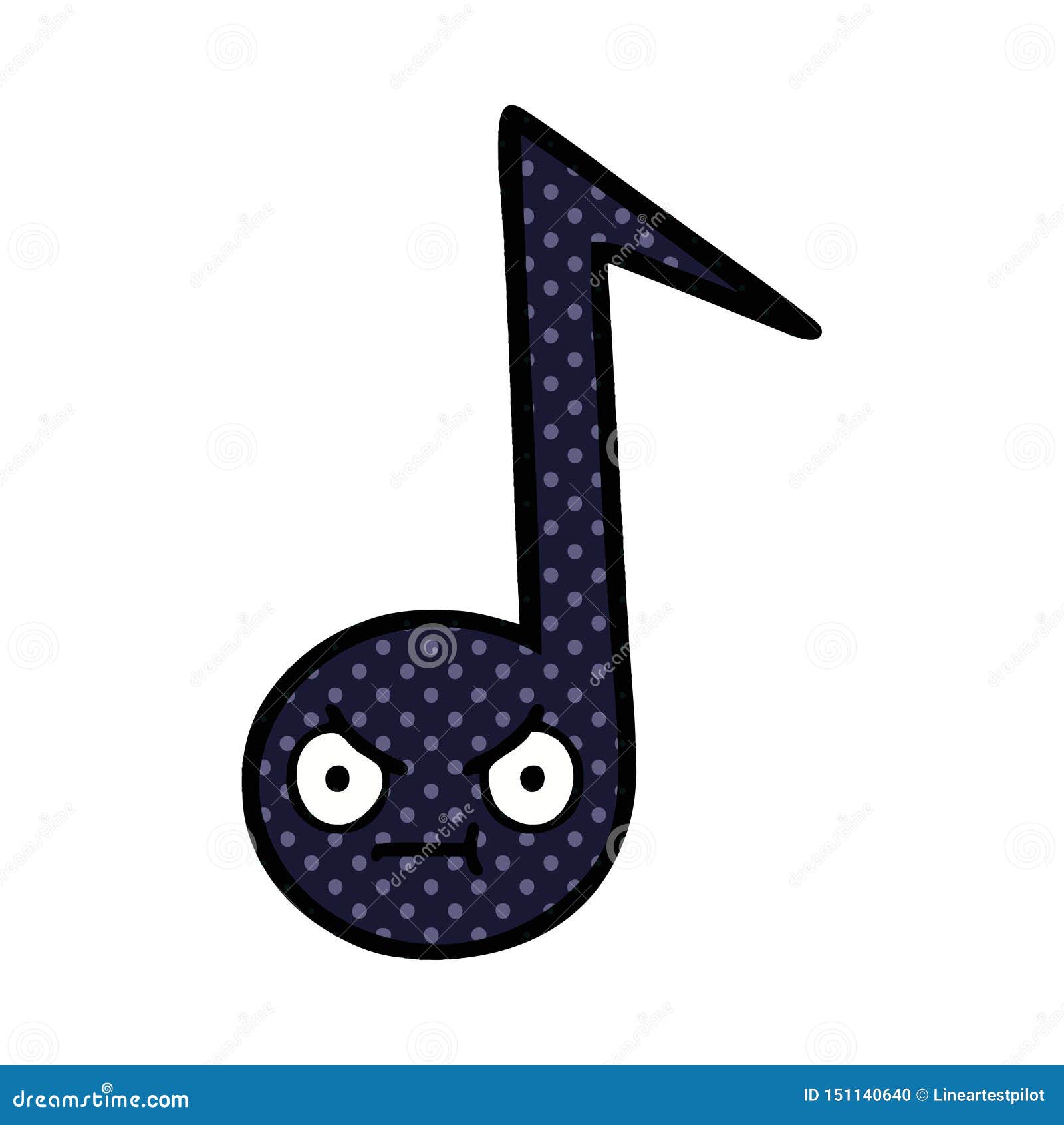 A Creative Comic Book Style Cartoon Musical Note Stock Vector ...