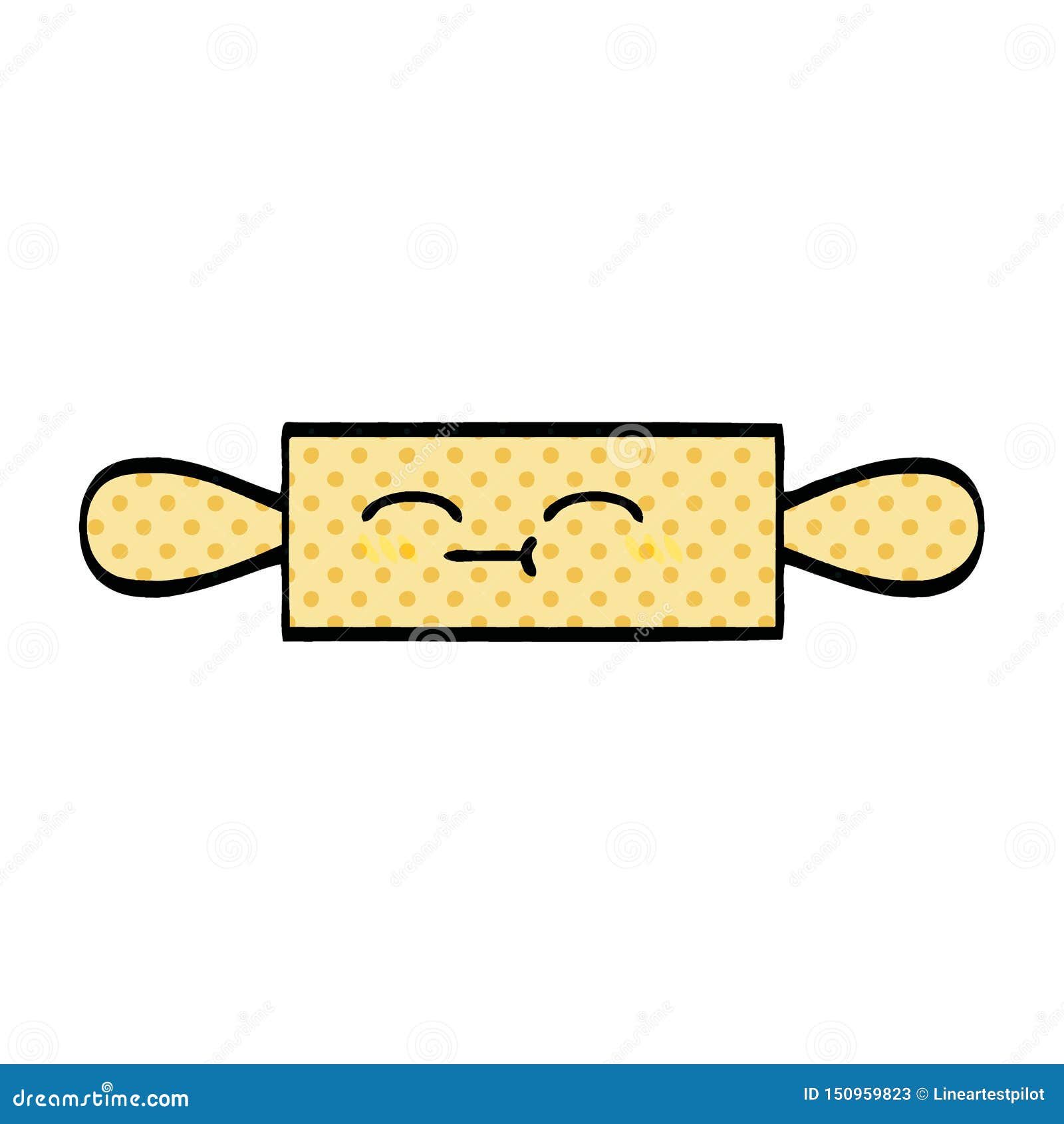 A Creative Comic Book Style Cartoon Rolling Pin Stock Vector ...