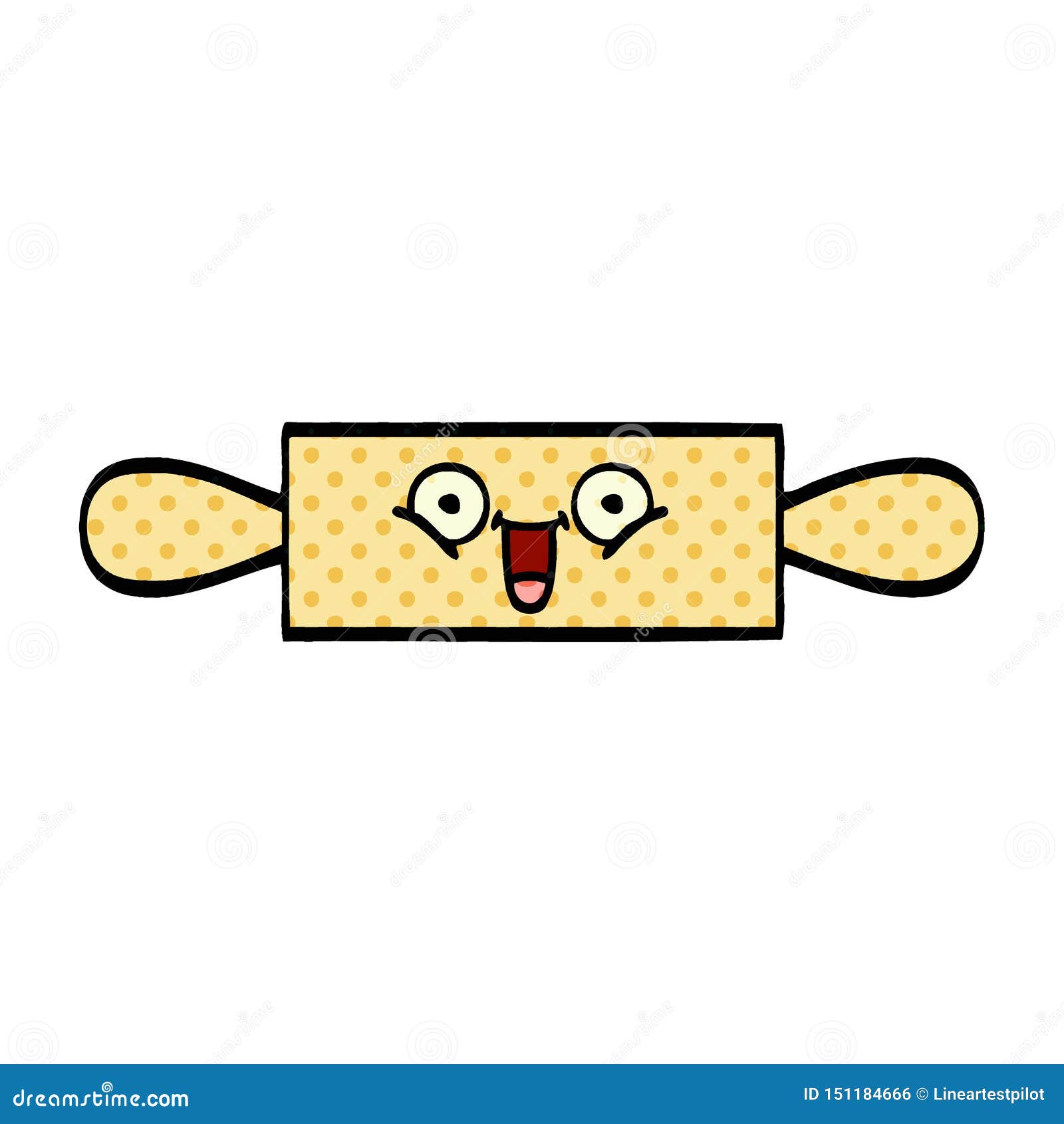 A Creative Comic Book Style Cartoon Rolling Pin Stock Vector ...