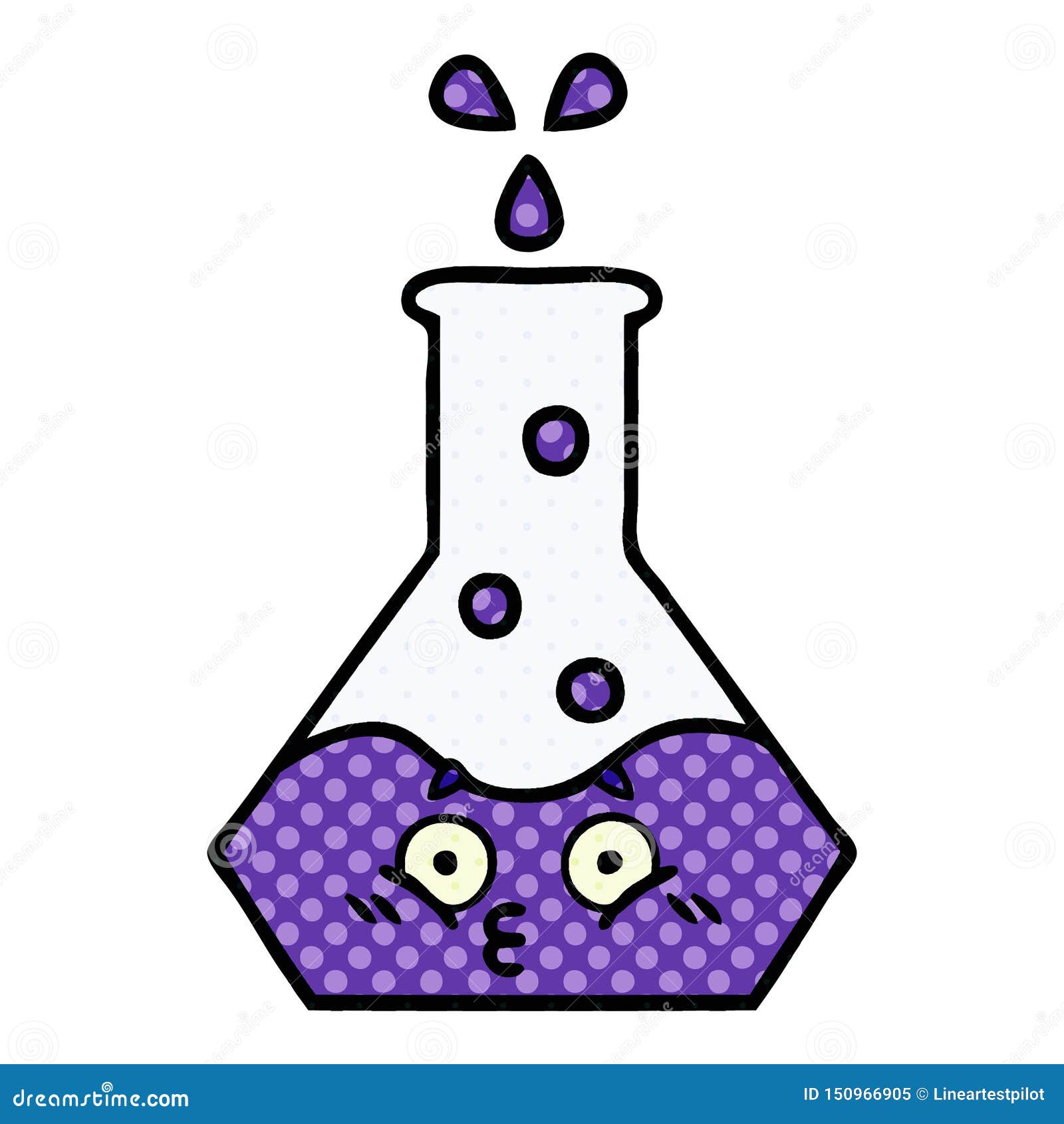 A Creative Comic Book Style Cartoon Science Beaker Stock Vector ...