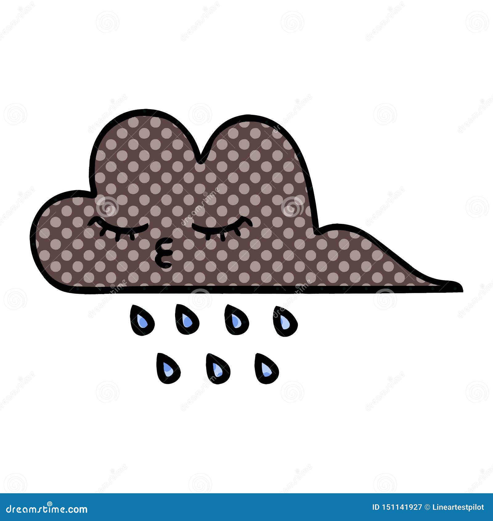 A Creative Comic Book Style Cartoon Storm Rain Cloud Stock Vector ...