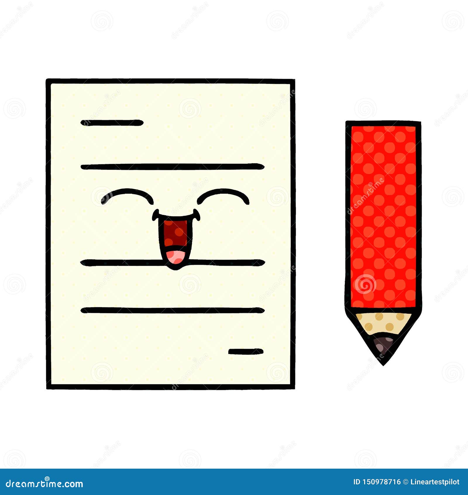 A Creative Comic Book Style Cartoon Test Paper Stock Vector ...