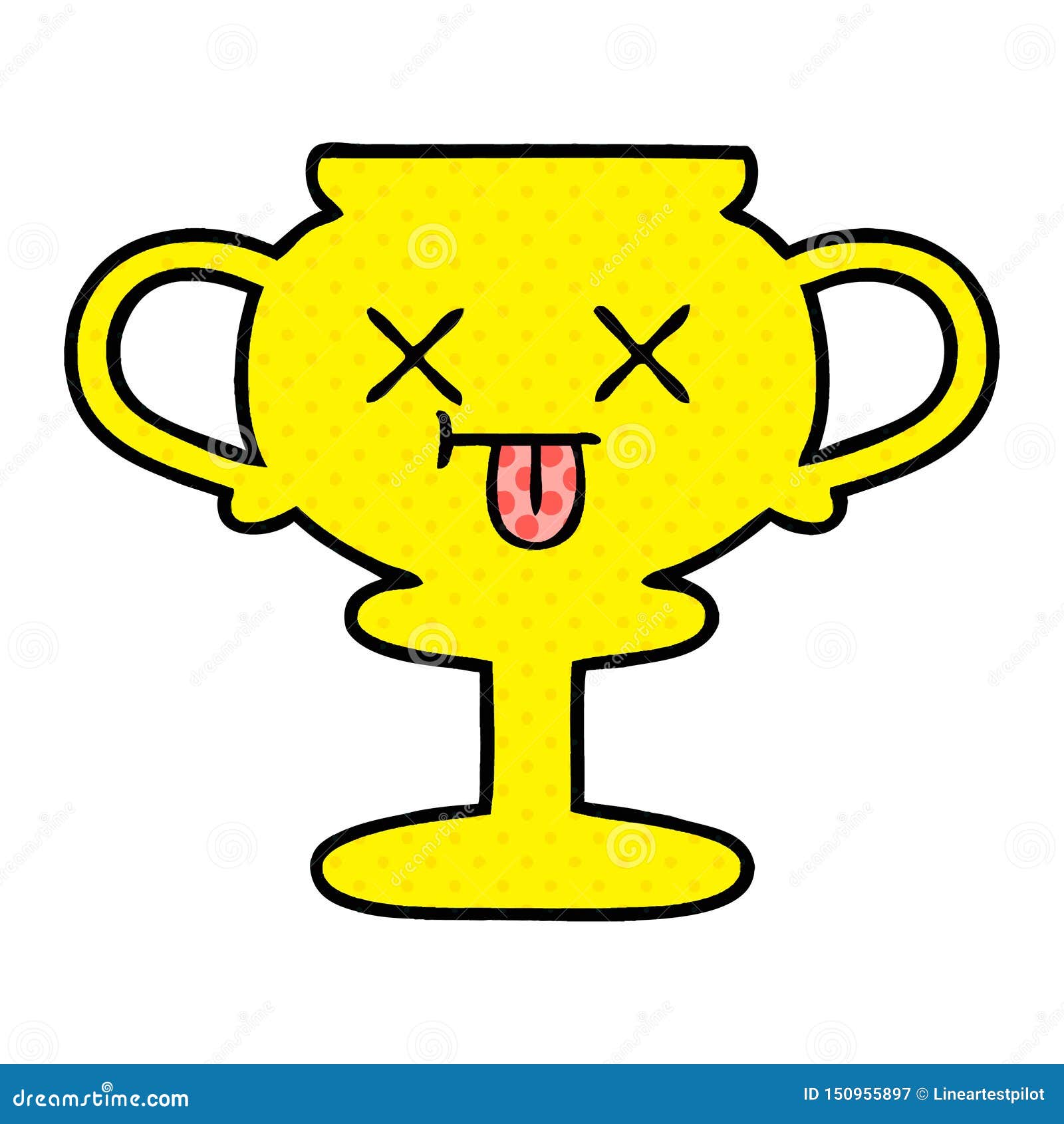 A Creative Comic Book Style Cartoon Trophy Stock Vector - Illustration ...