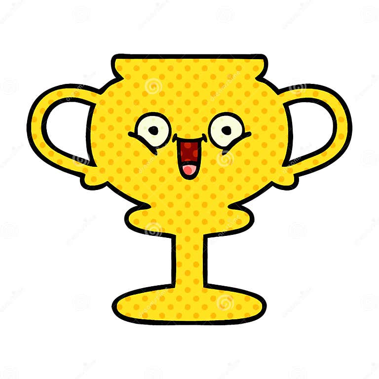 A Creative Comic Book Style Cartoon Trophy Stock Vector - Illustration ...