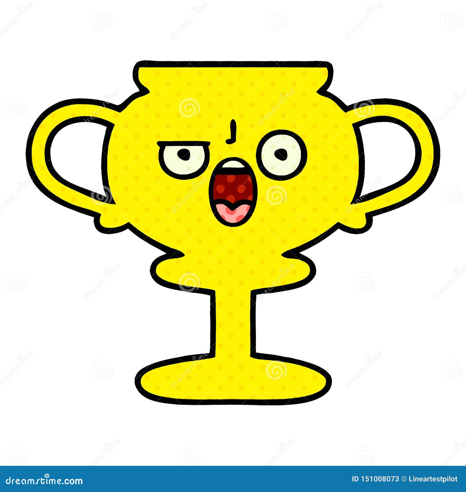 A Creative Comic Book Style Cartoon Trophy Stock Vector - Illustration ...