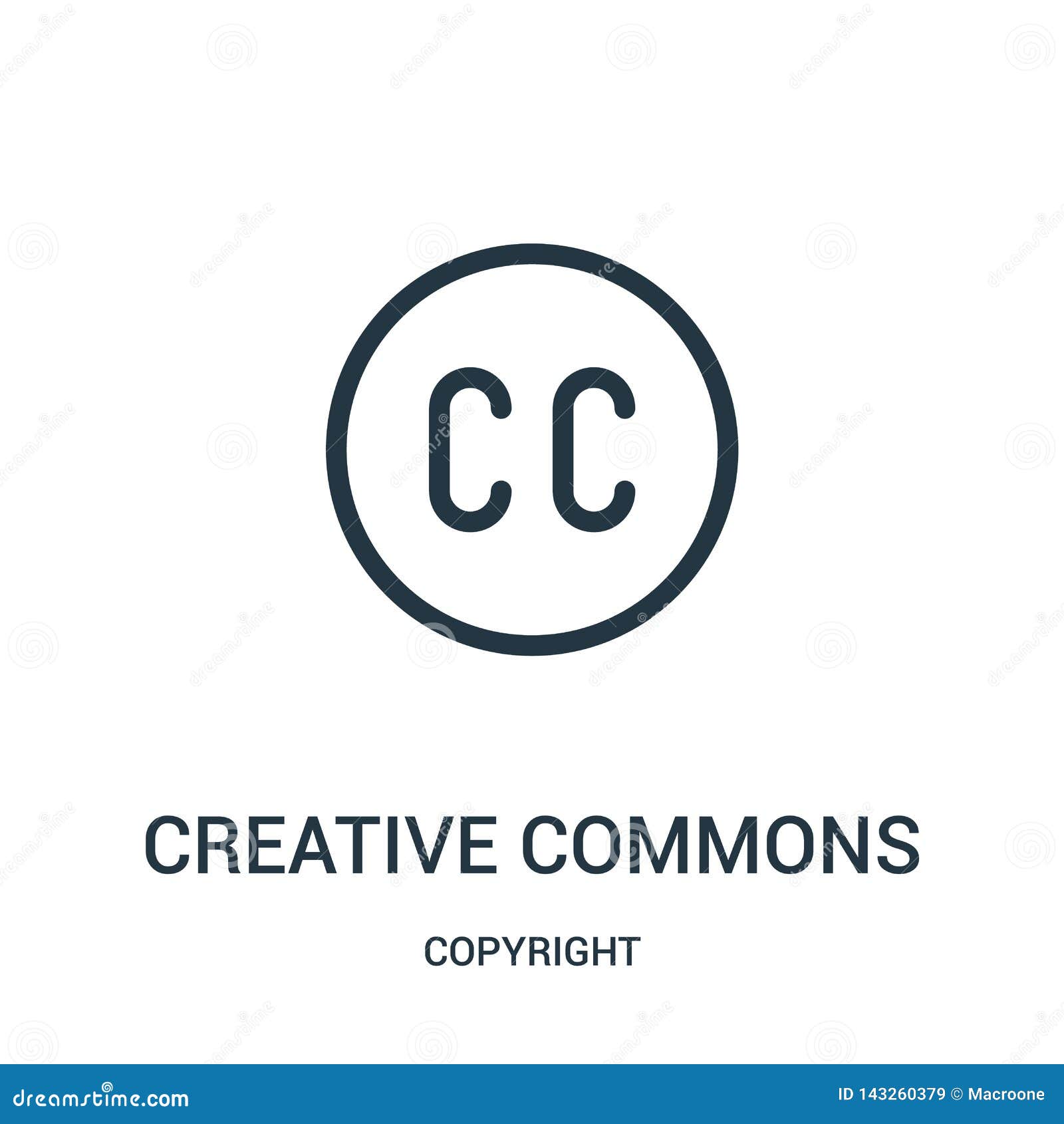 Creative Commons Icon Vector from Copyright Collection. Thin Line ...
