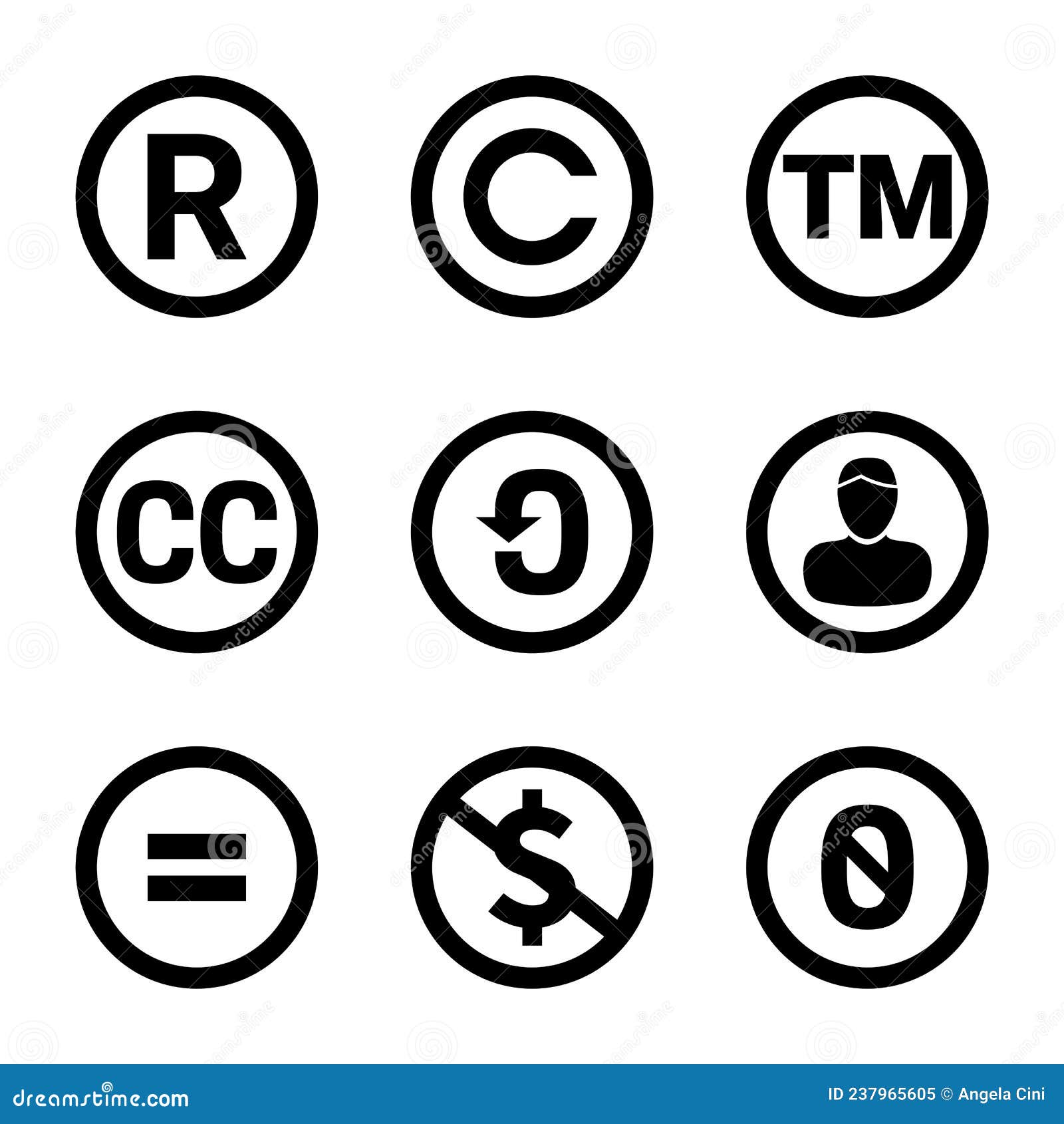 Creative Commons License Icons and Registered Trademark Copyright Icon ...