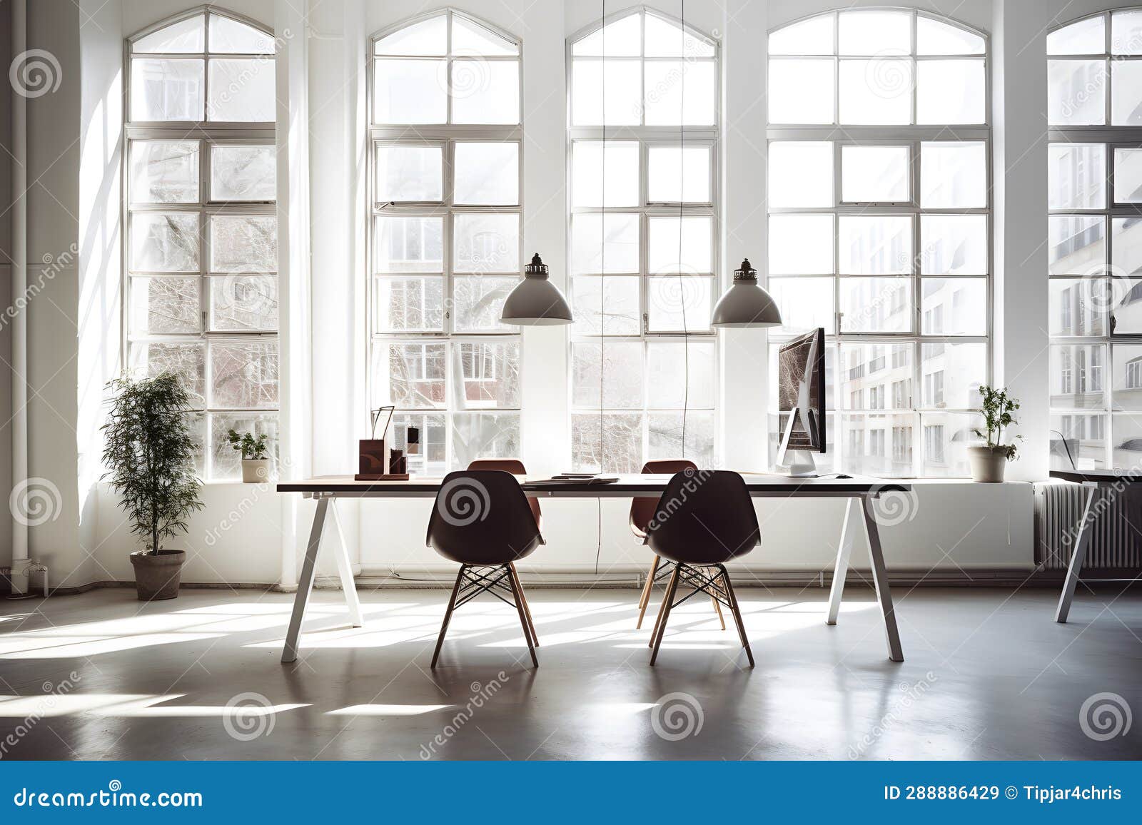 Creative Commons Monochromes: Light-Filled Industrial Office in ...