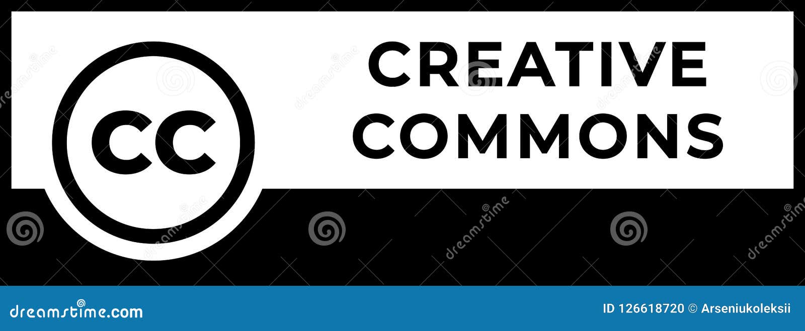 Creative Commons Rights Management Sign with Circular CC Icon. Stock ...