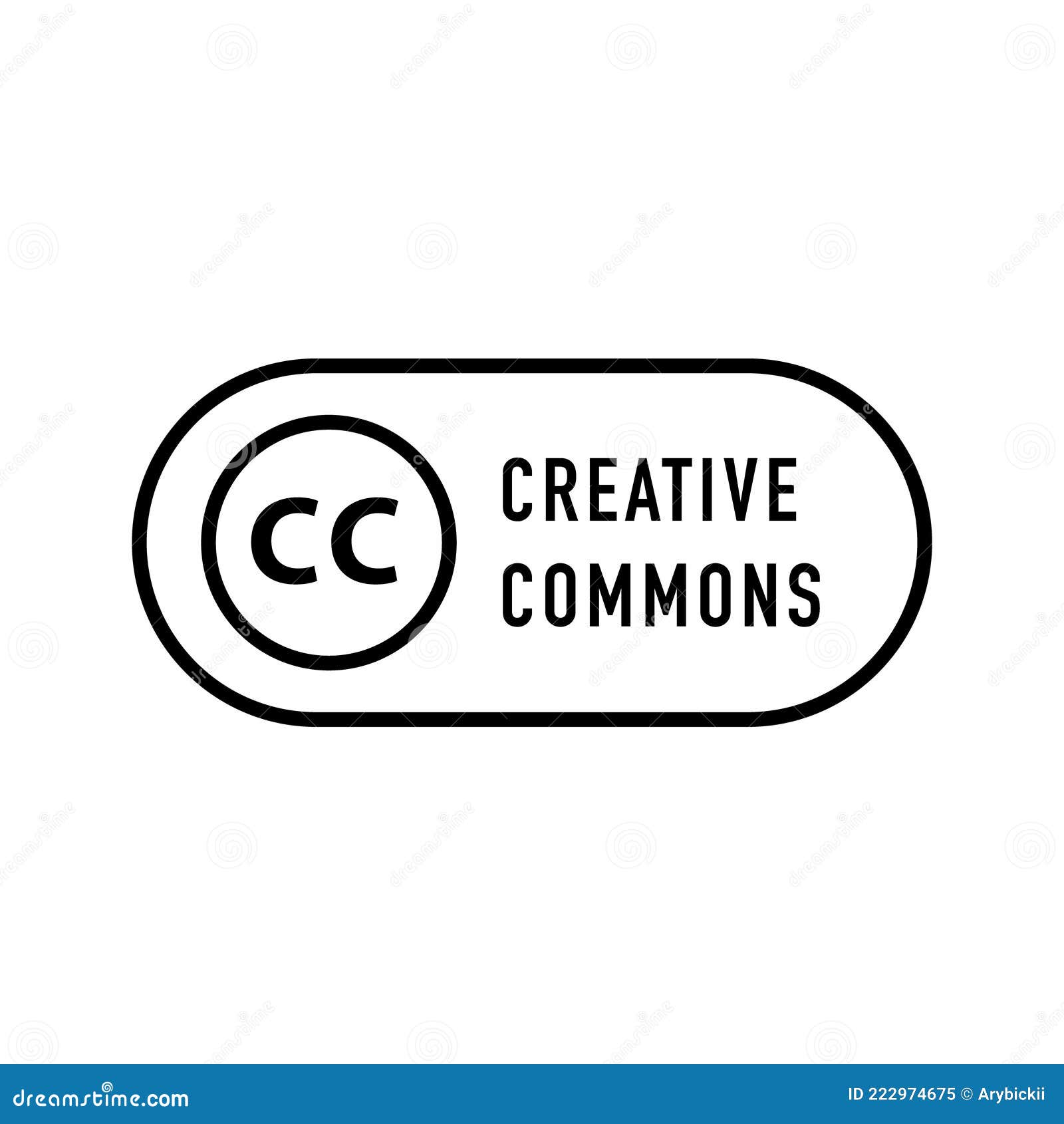 Creative Commons Rights Management Sign Stock Vector - Illustration of ...