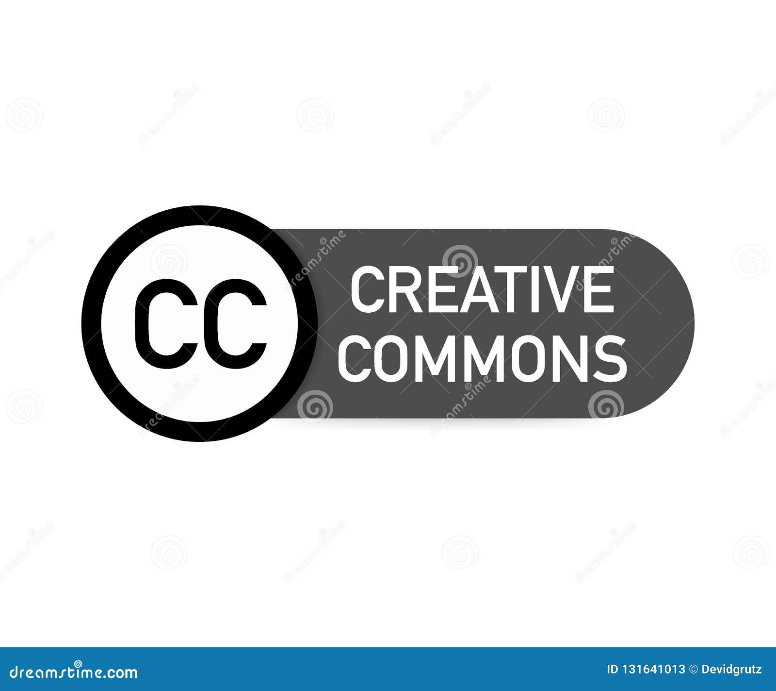 Creative Commons Rights Management Sign with Circular CC Icon. Vector ...