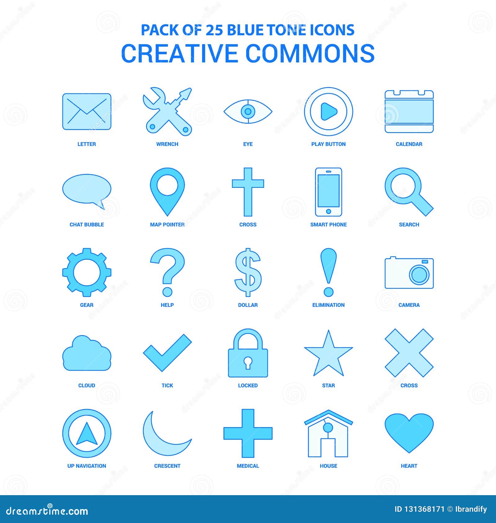 Creative Commons Tone Icon Pack Azul - 25 Grupos Do ícone Ilustração do ...
