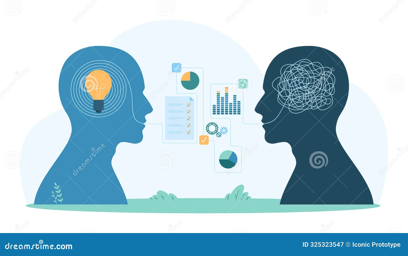 Creative Communication and Problem-solving with Data Analysis Stock Vector - Illustration of ...