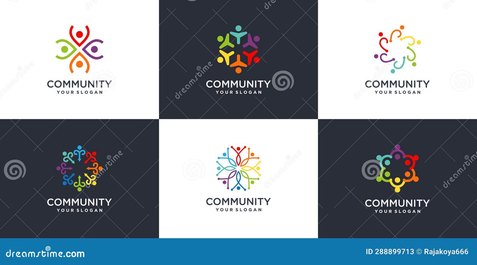Creative Community Abstract Logo Collection Premium Vector Stock Vector ...