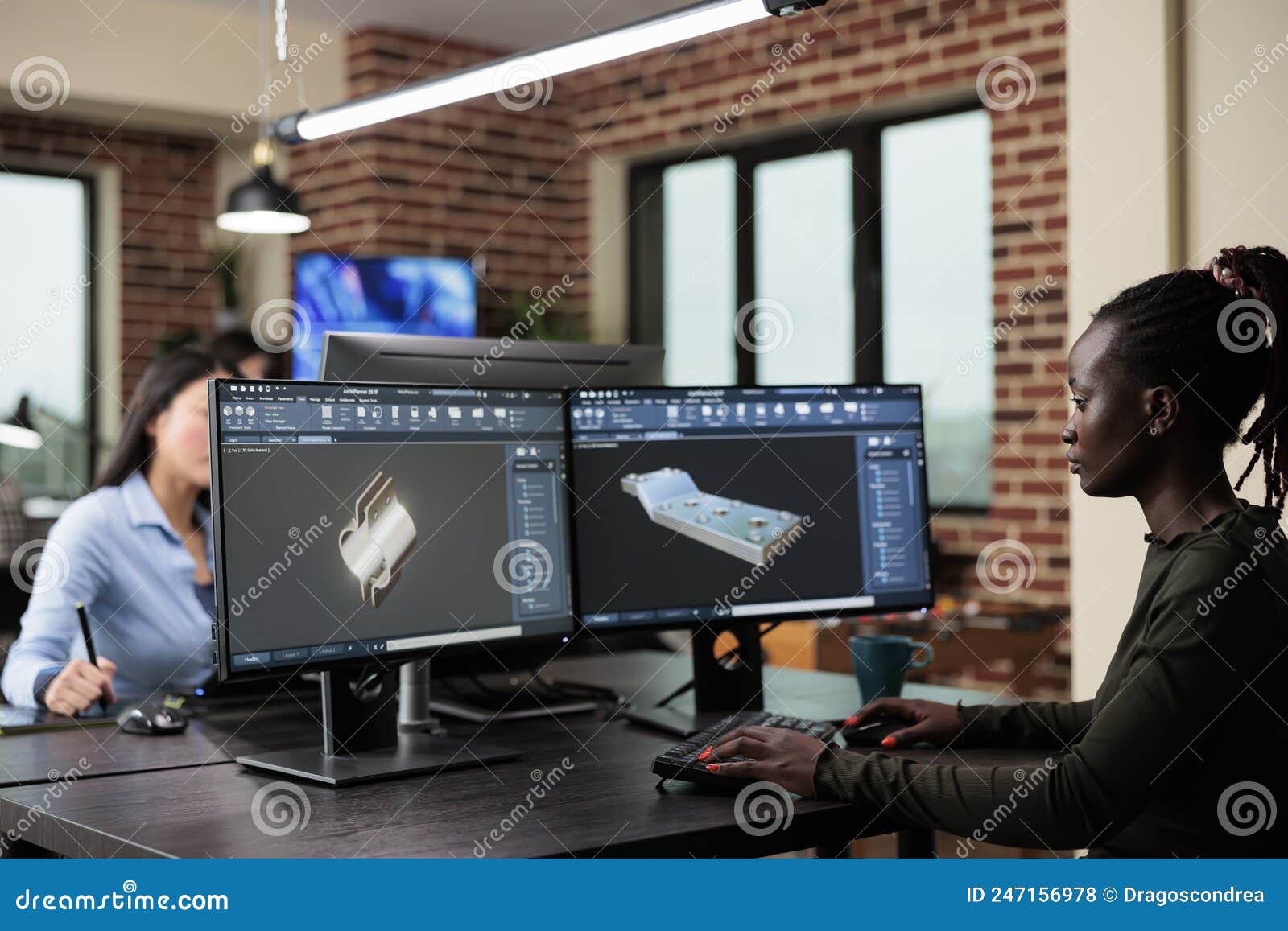 Creative Company Professional Modeler Creating 3D Model Using ...