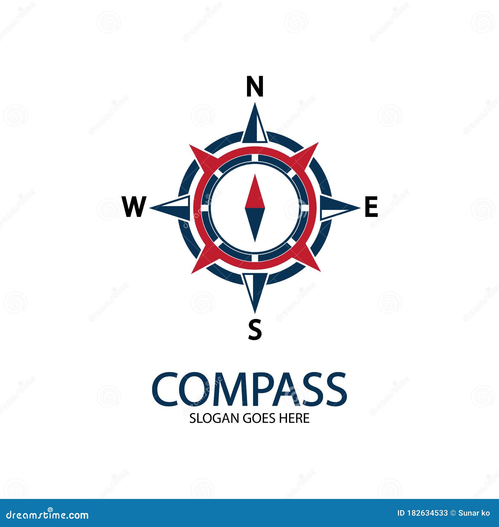 Creative Compass Concept Logo Design Template Stock Vector ...