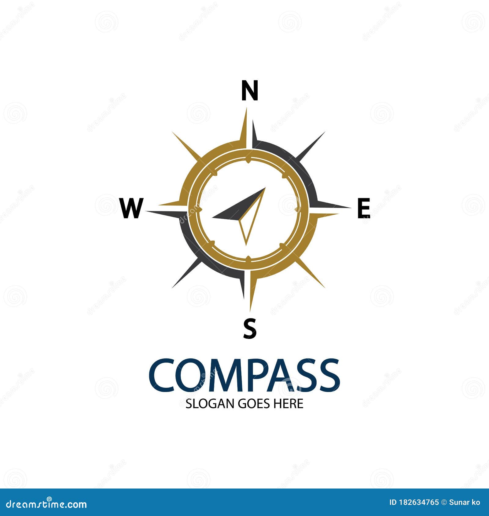 Creative Compass Concept Logo Design Template Stock Vector ...