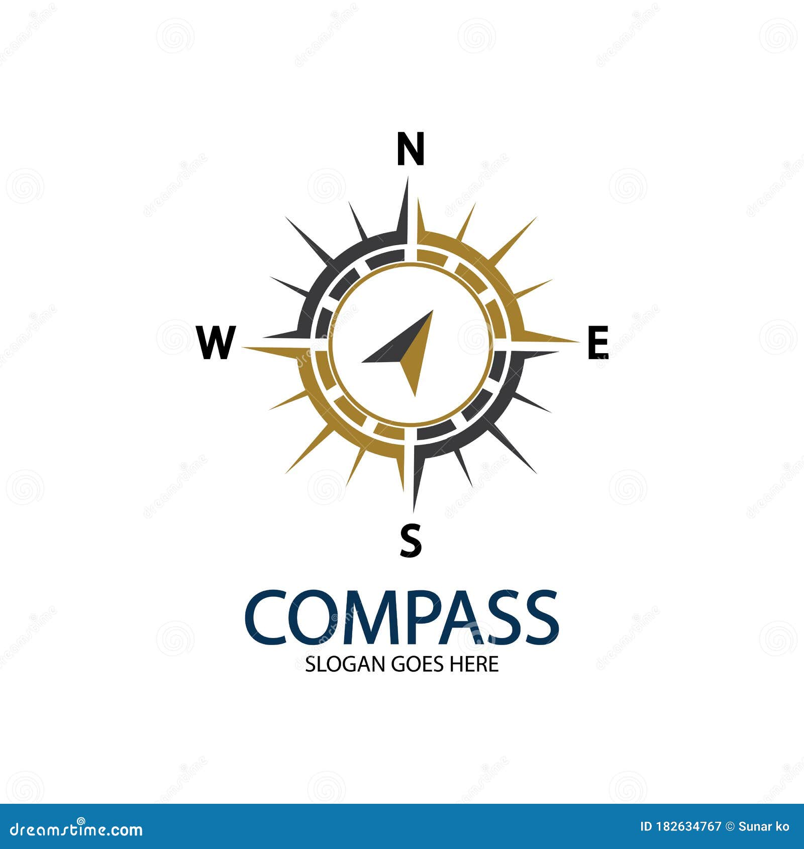 Creative Compass Concept Logo Design Template Stock Vector ...