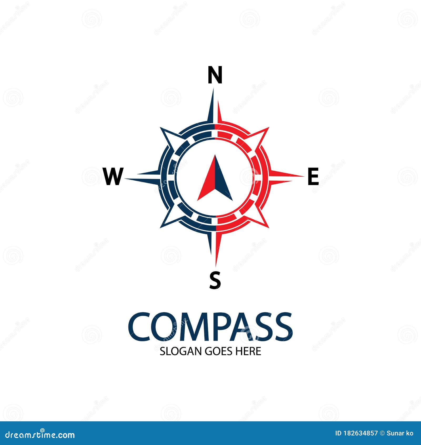 Creative Compass Concept Logo Design Template Stock Vector ...