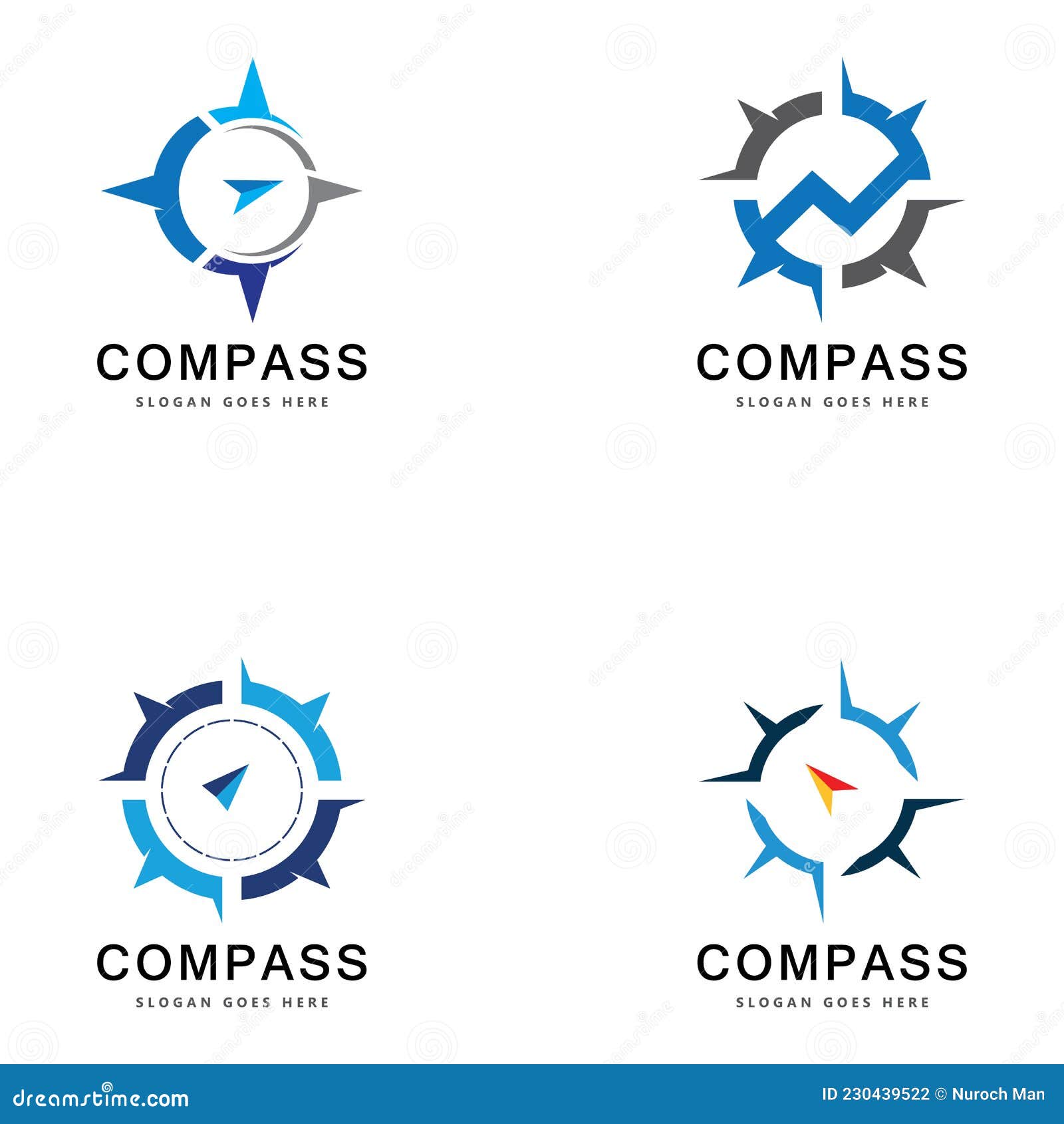 Creative Compass Concept Logo Design Template. Stock Vector ...