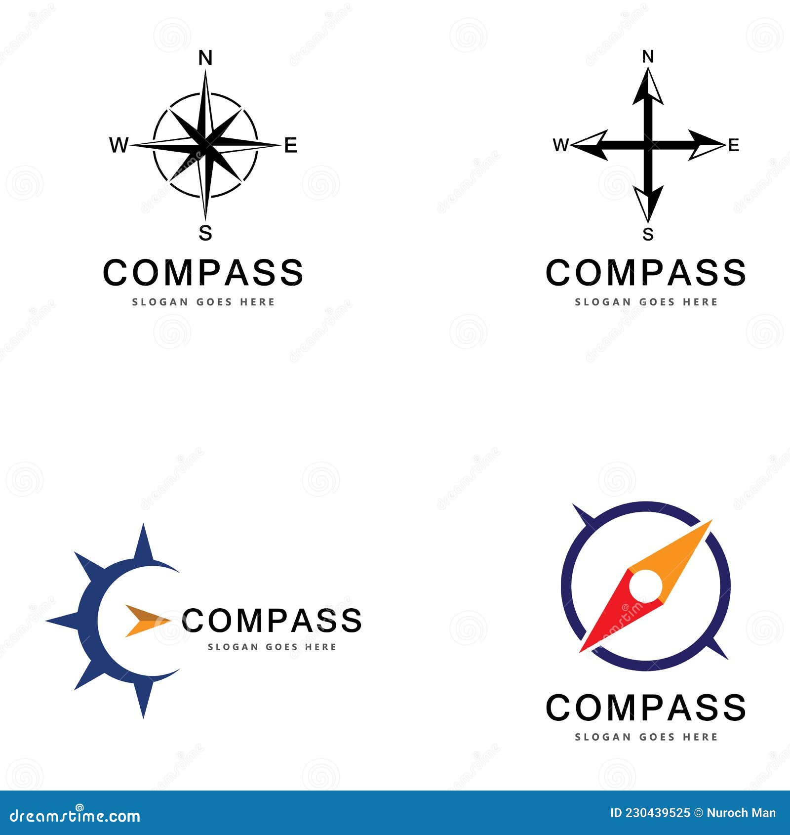 Creative Compass Concept Logo Design Template. Stock Vector ...