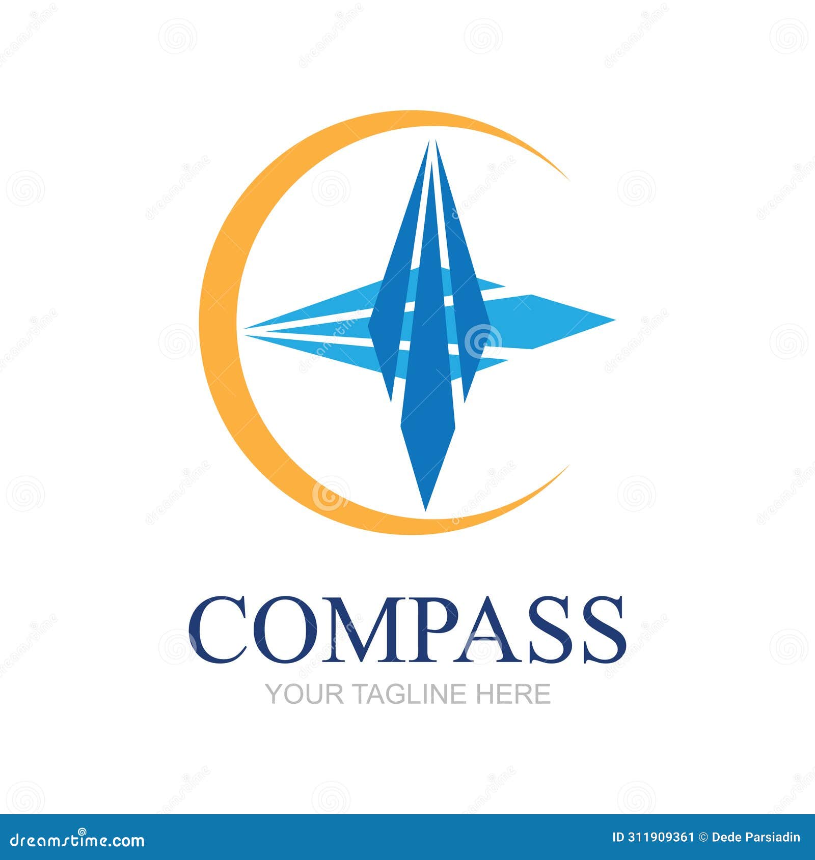 Creative Compass Concept Logo Design Template Stock Vector ...