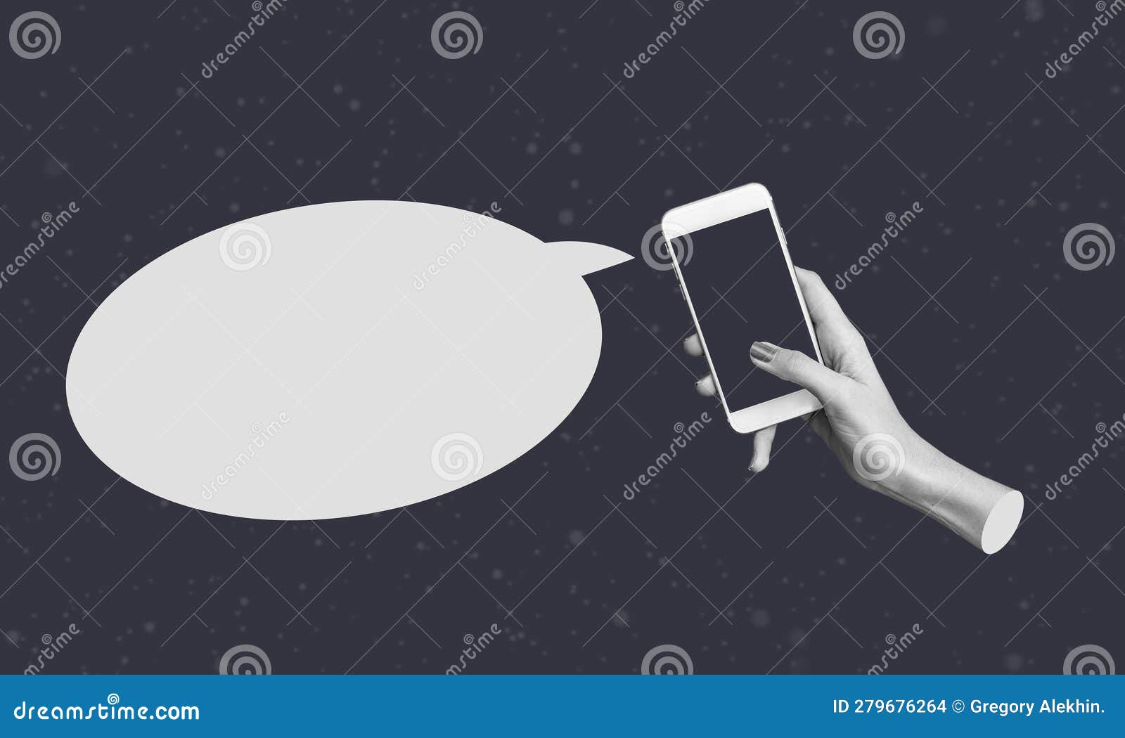 Creative Composite Image of Black and White on a Dark Background, a ...