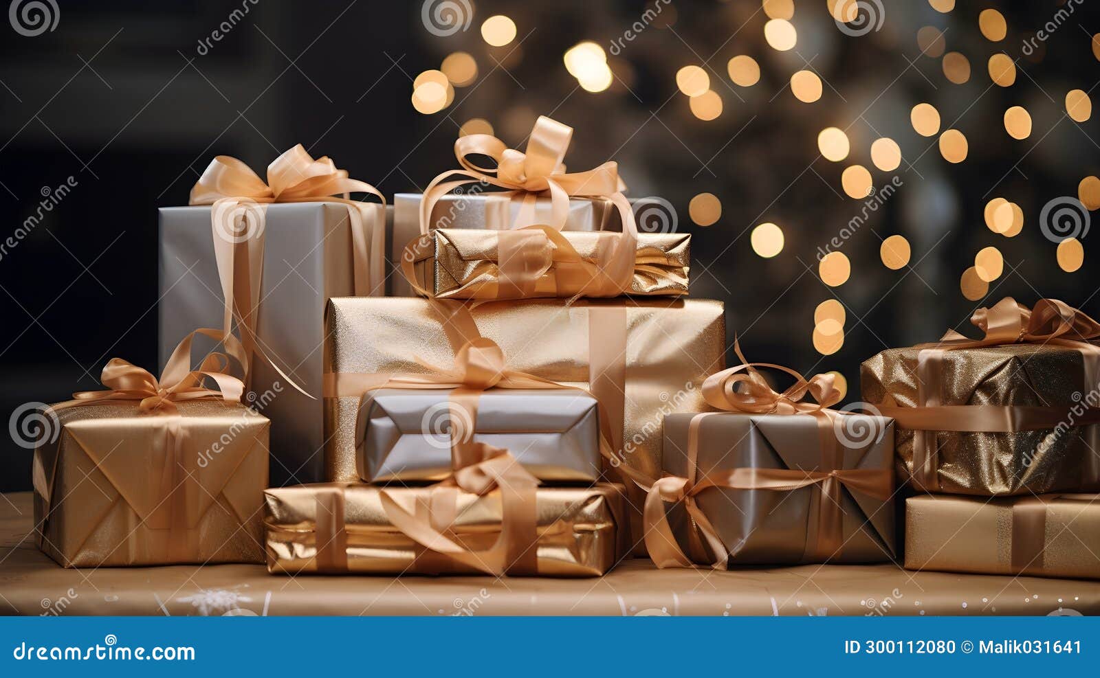 A Creative Composition of Elegantly Wrapped Presents Arranged in an ...
