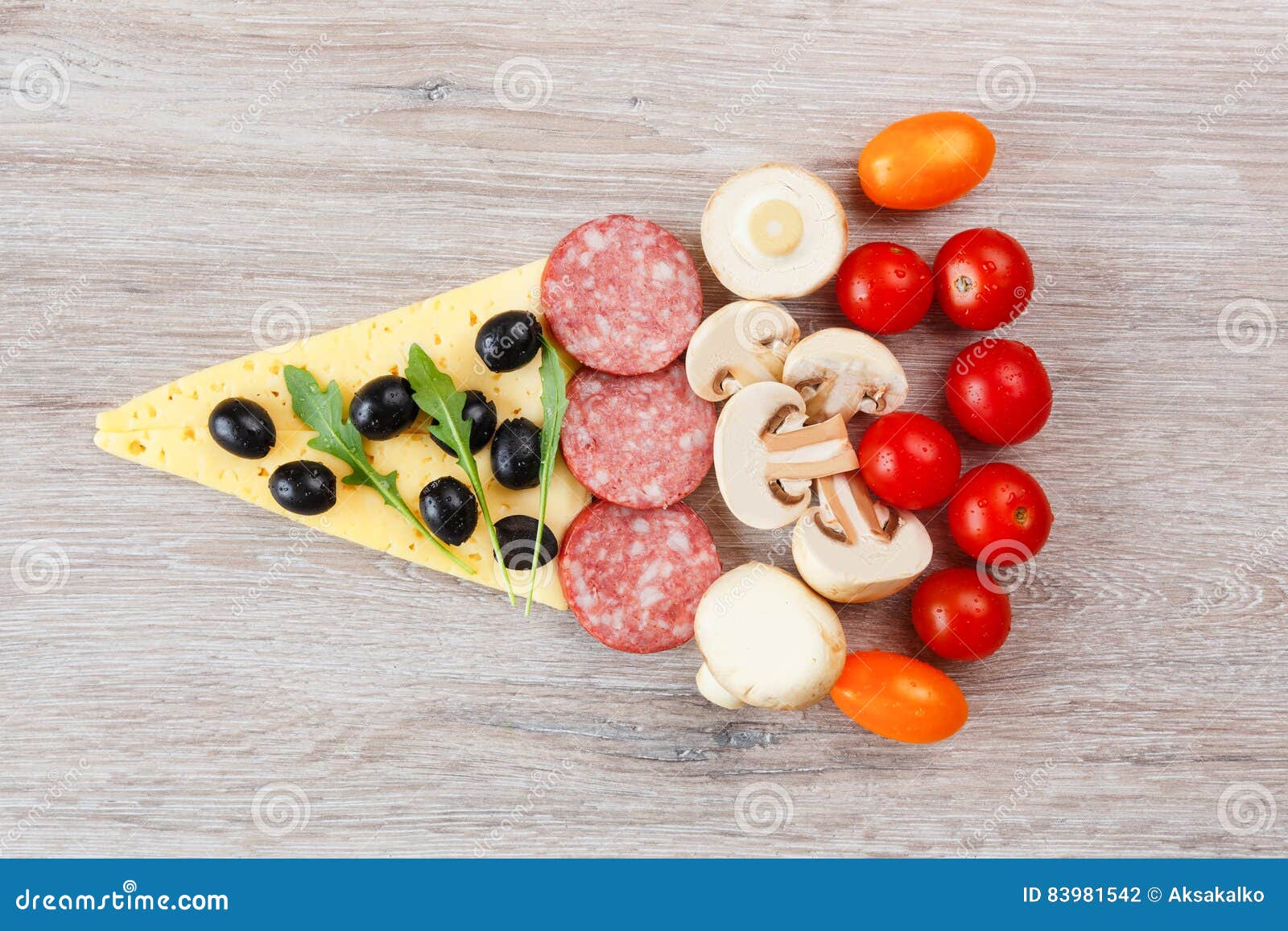 Creative Composition of Ingredients Stock Photo - Image of cheese, meat ...