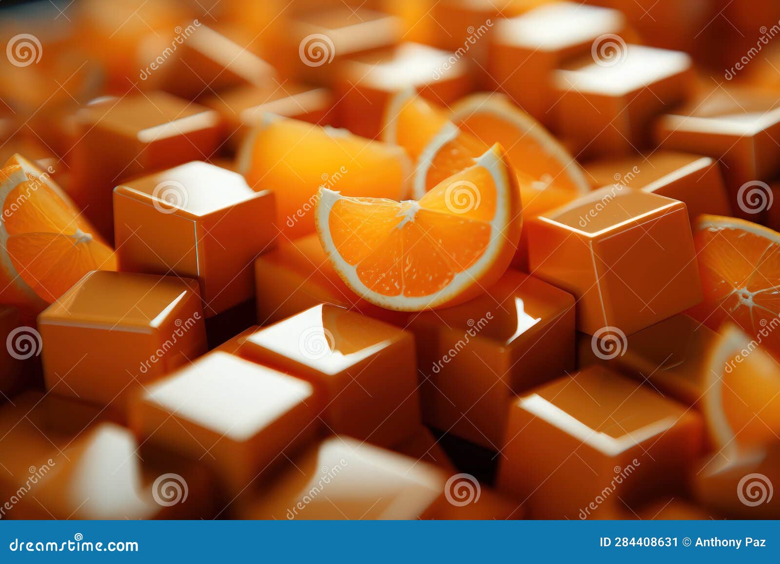 Creative Composition: Playful Orange Fruit Shadow - Generative AI Stock ...