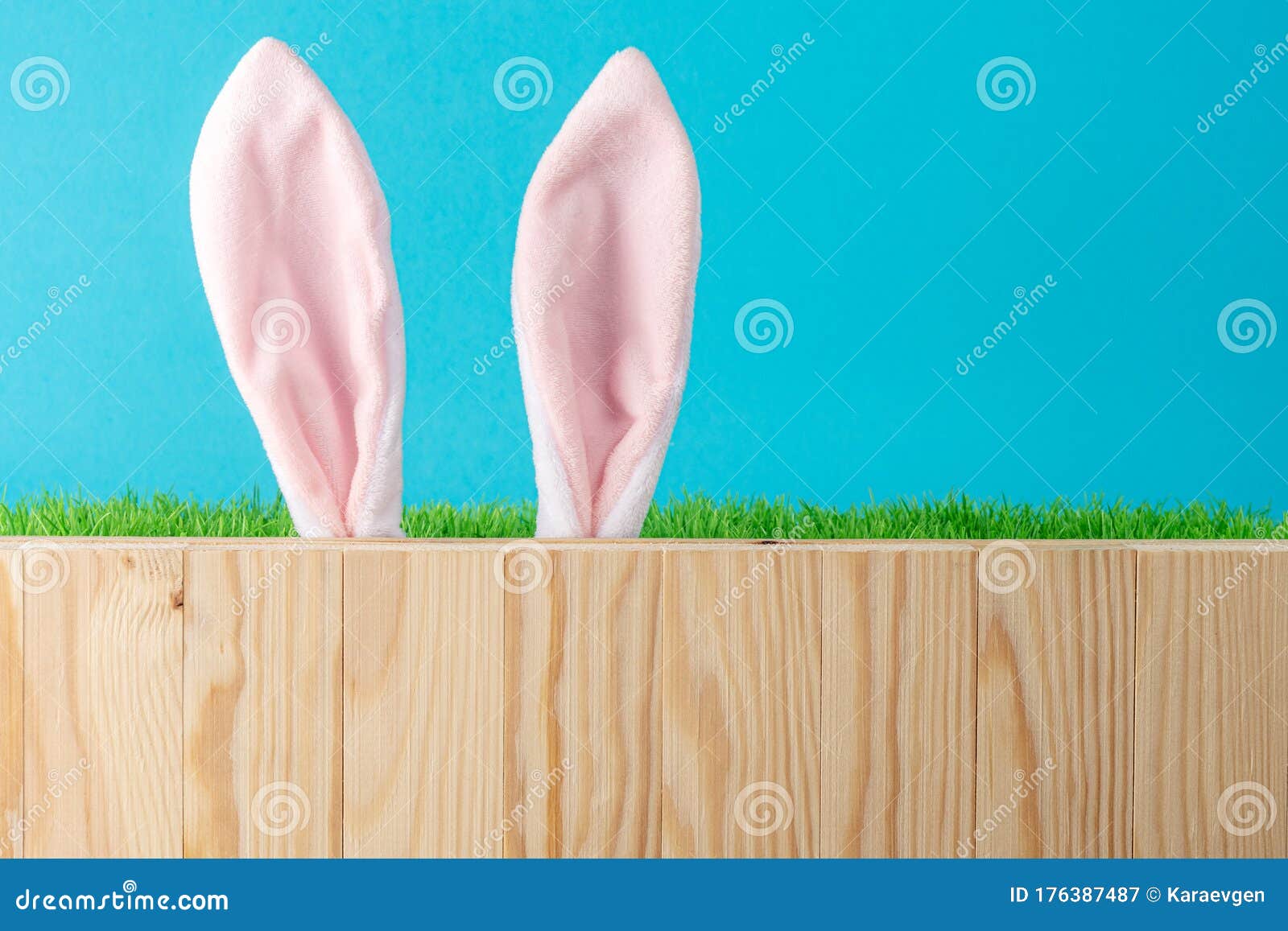 Creative Composition with Rabbit Ears on Grass. Minimal Easter ...