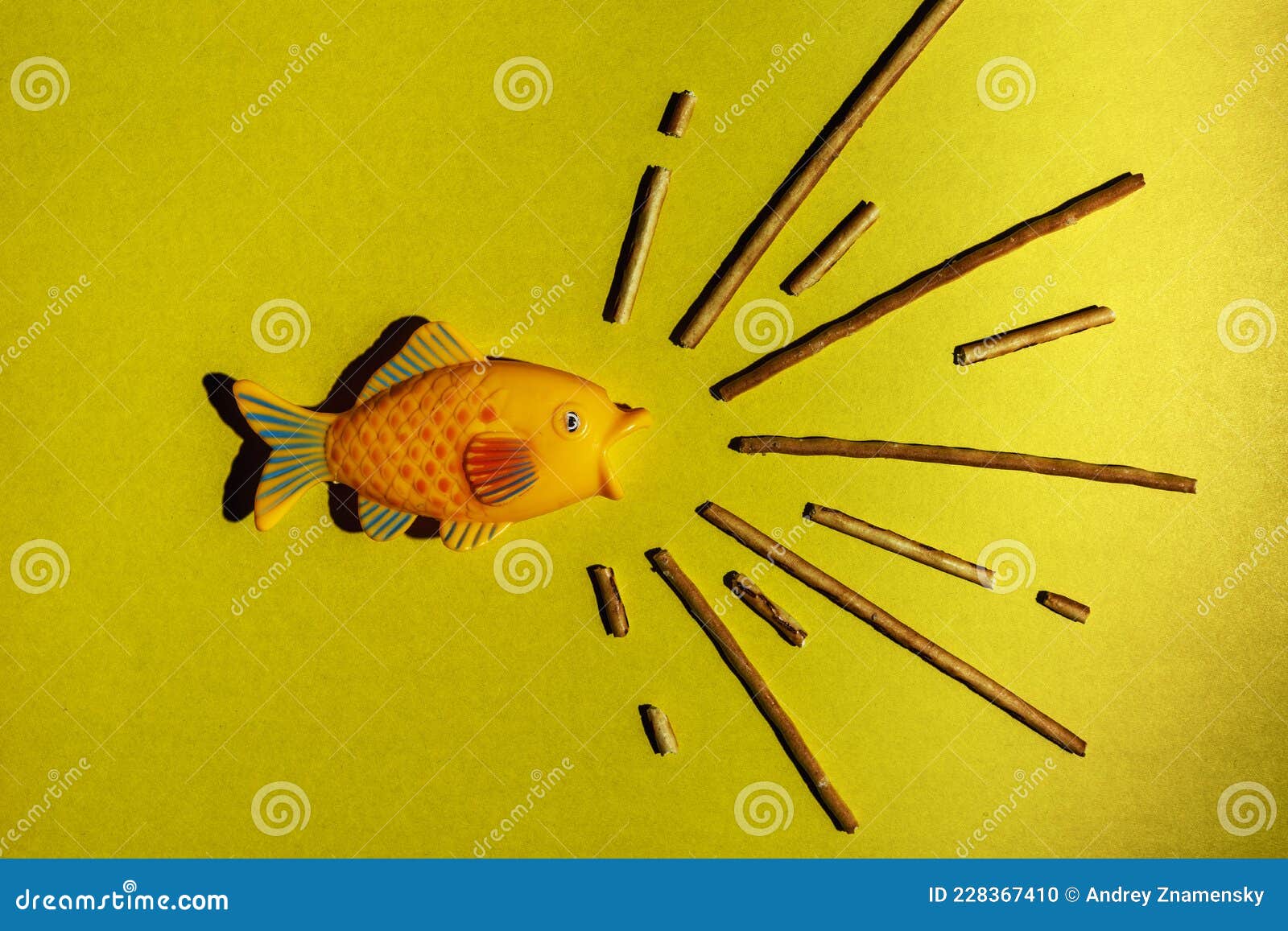 A Creative Composition of Screaming Fish, a Minimalistic Concept, on a ...