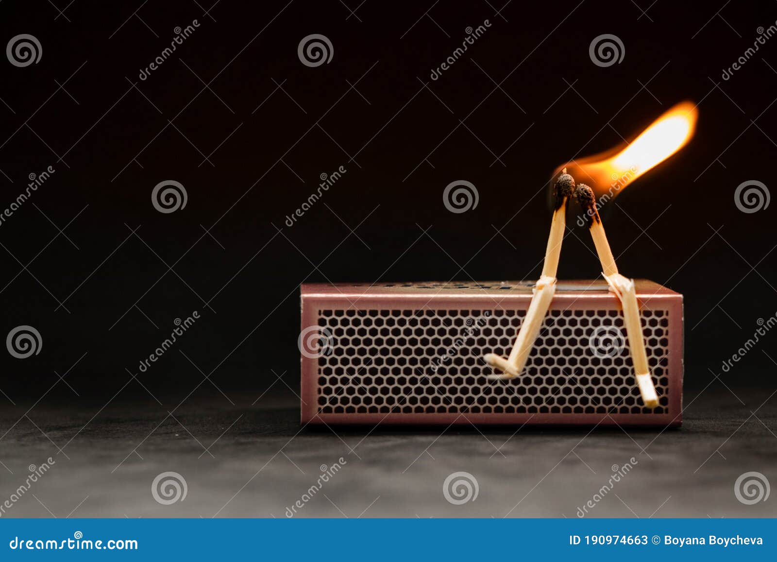 Creative Composition of Two Burning Sticks Depicting a Couple in Love ...