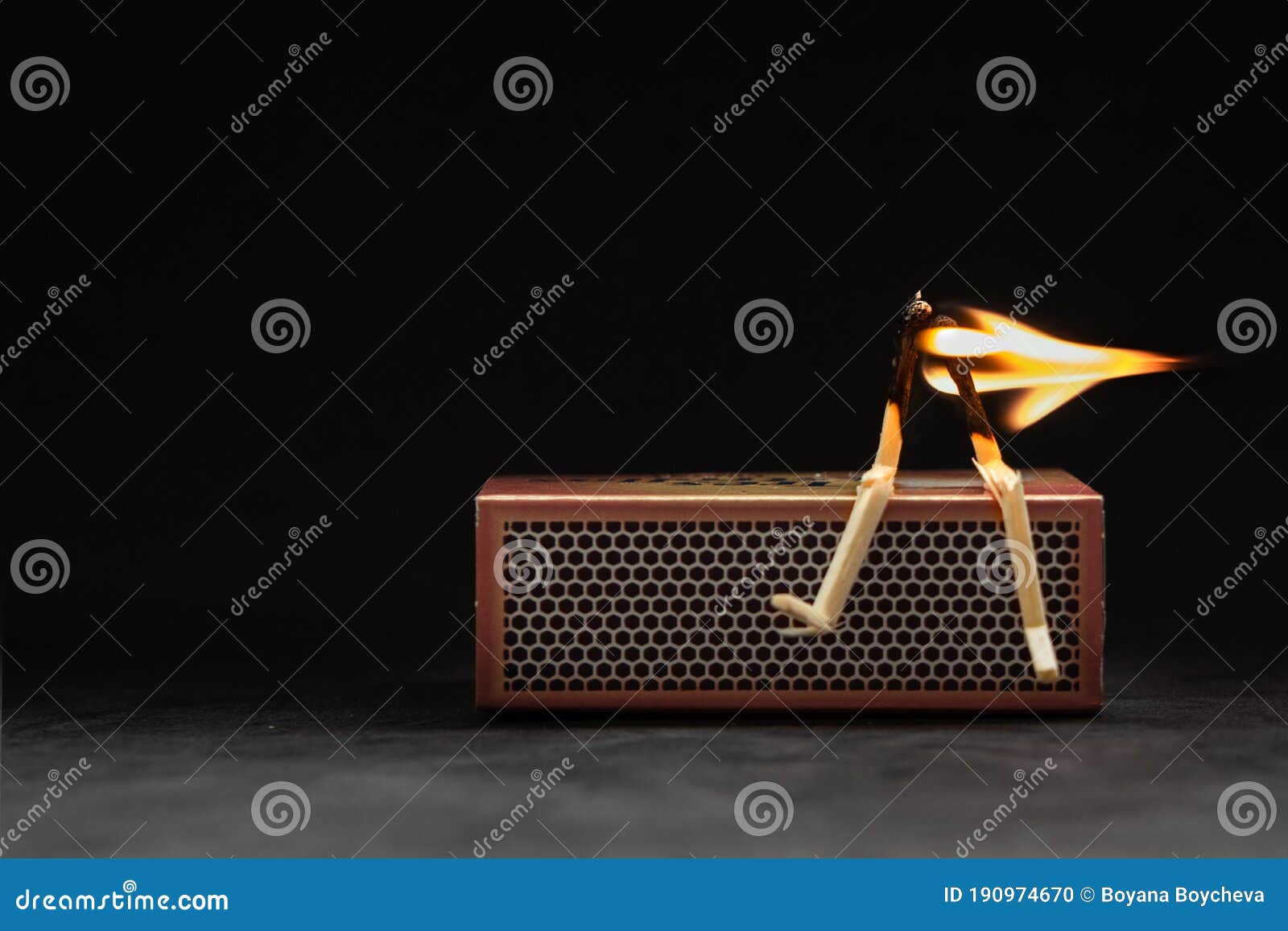 Creative Composition of Two Burning Sticks Depicting a Couple in Love ...