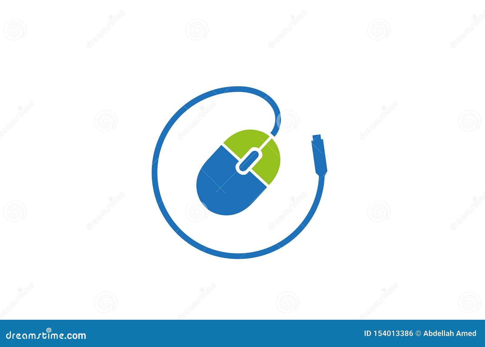 Creative Compuer Mouse Cable Circle Logo Vector Design Illustration ...