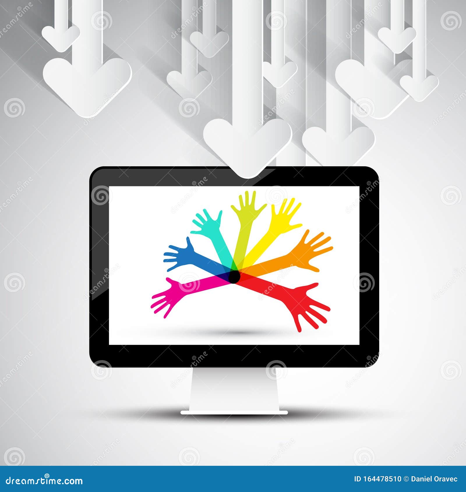 Creative Computer Design with Paper Arrows Stock Illustration ...