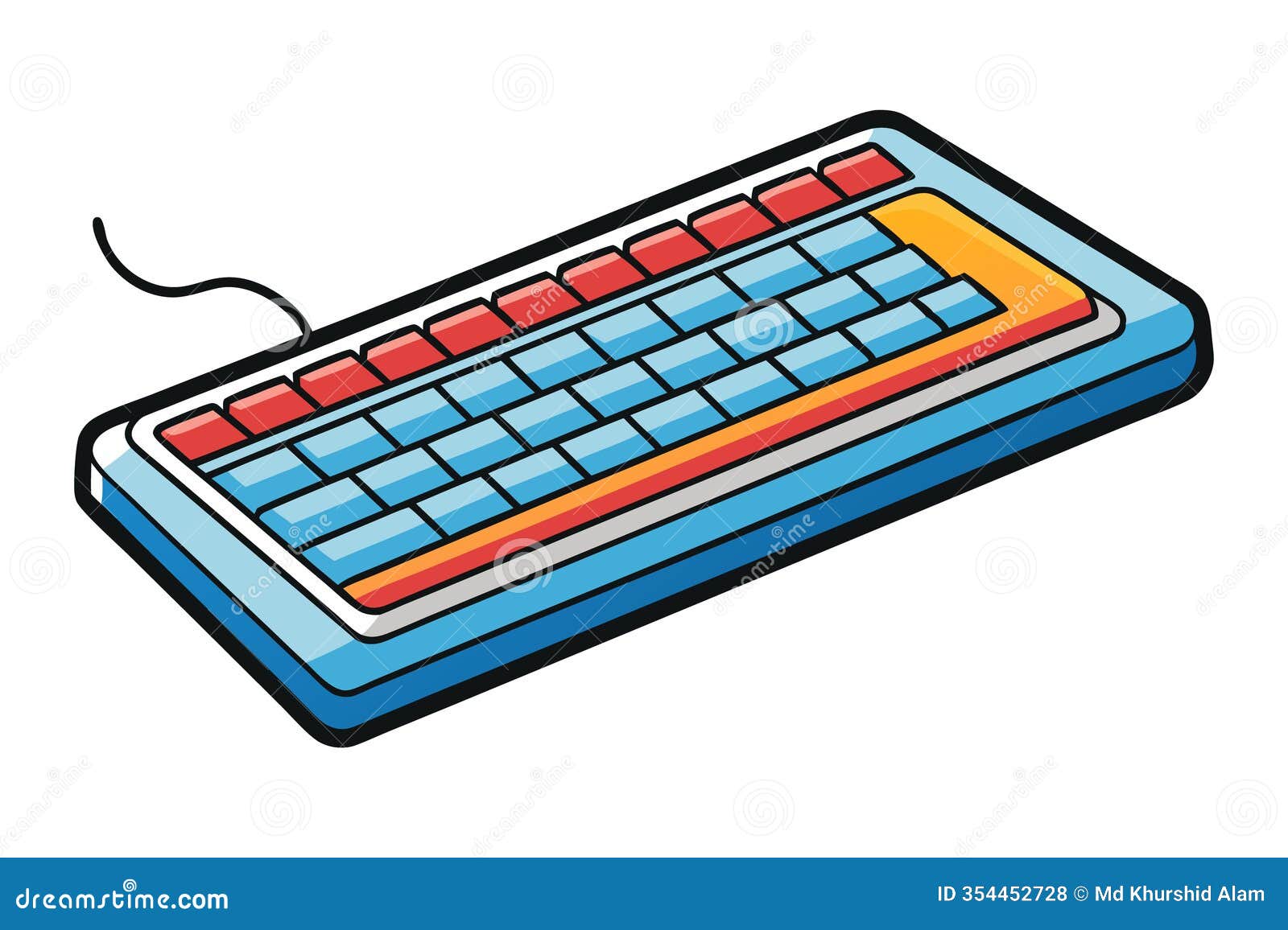 Creative Computer Keyboard Icon in Colorful Style, Featuring Dynamic ...