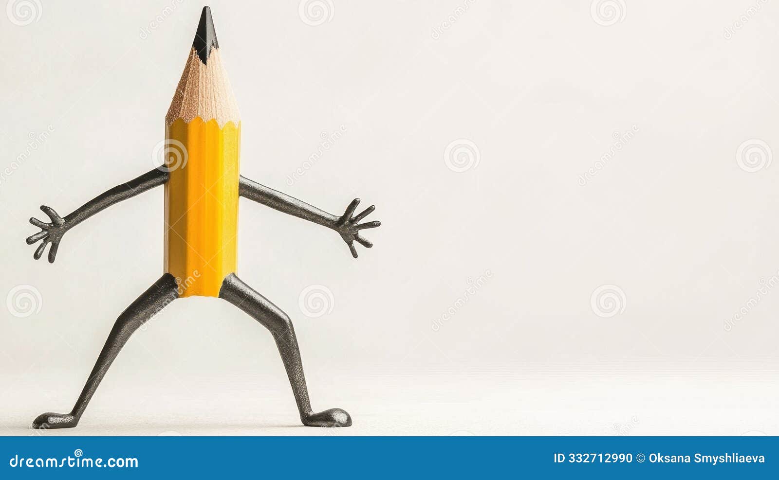 Creative Concept of Anthropomorphic Pencil with Limbs on White ...