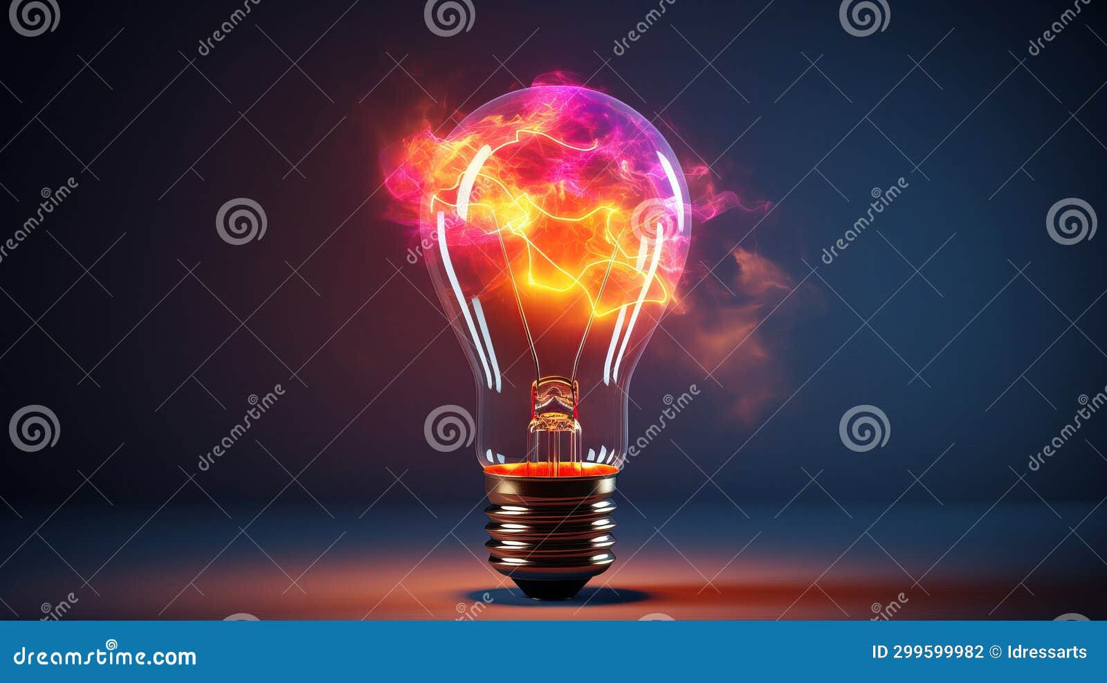 Creative Concept Art New Idea Innovation Abstract Neon Colors Stock ...