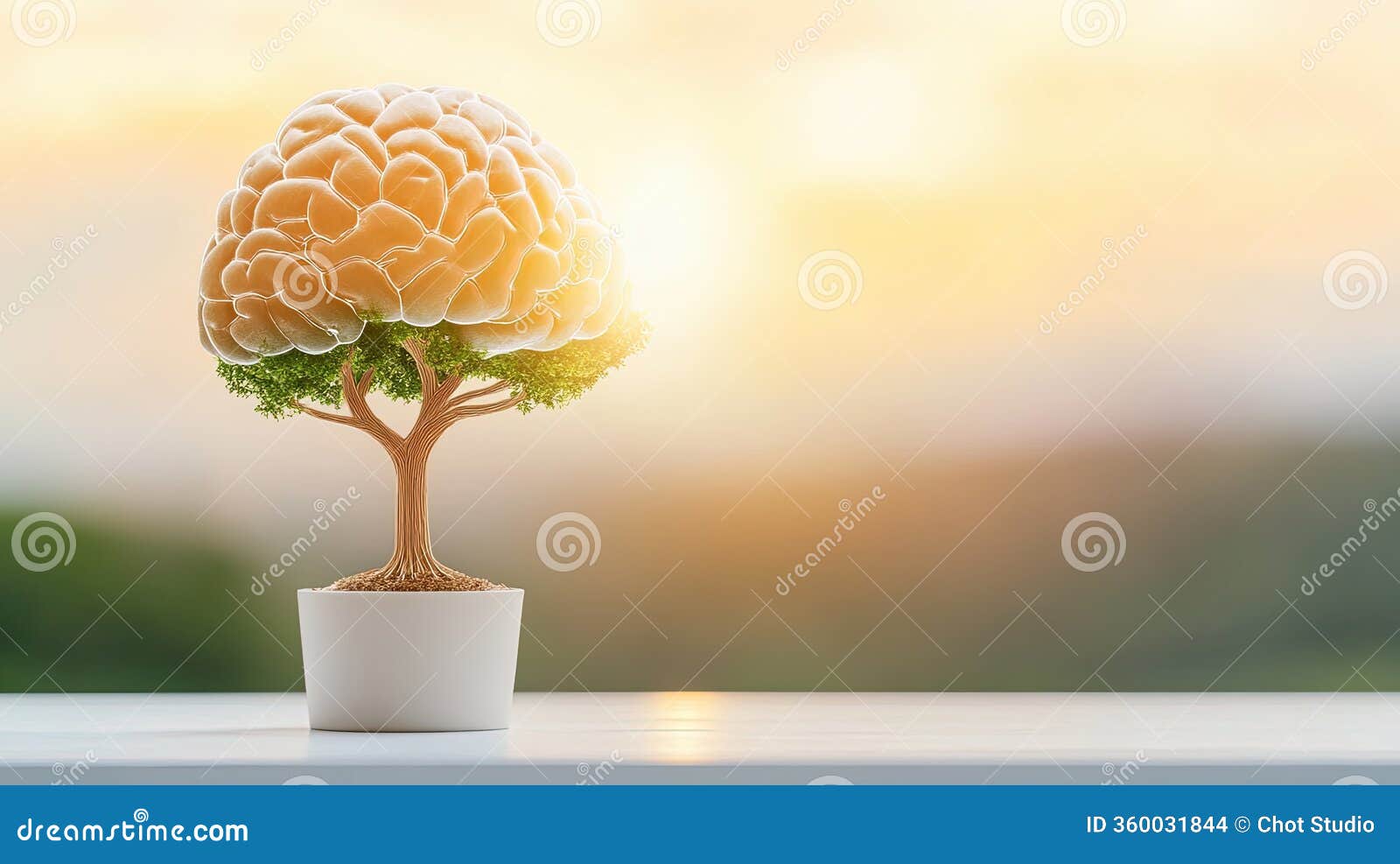 Creative Concept of Brain As Tree Symbolizing Growth and Knowledge ...