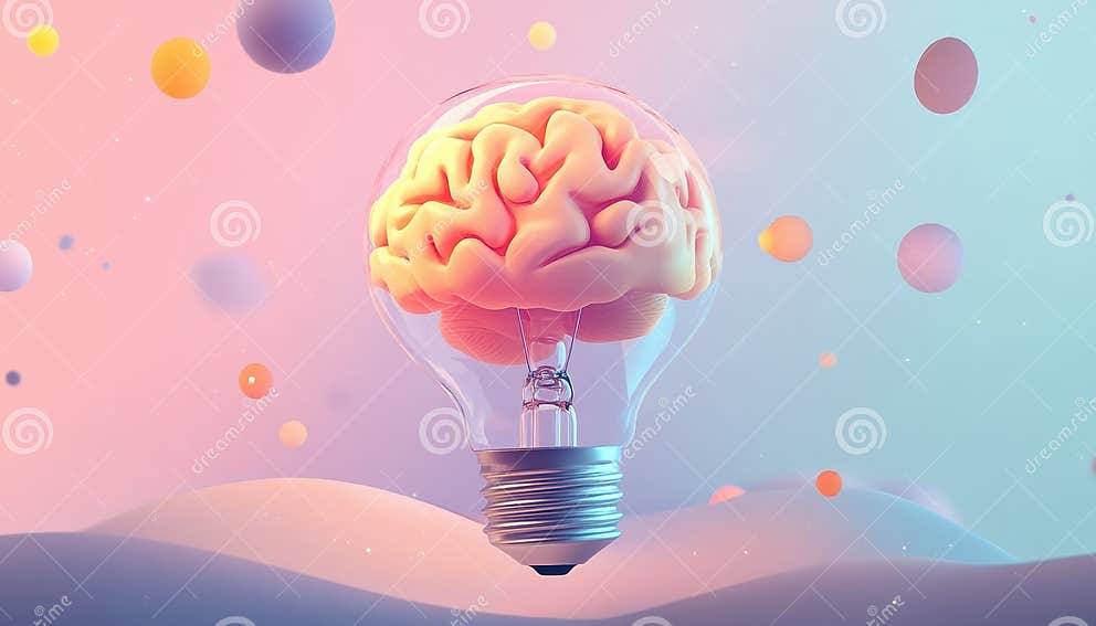 Creative Concept of a Brain Inside a Light Bulb with Generative AI ...